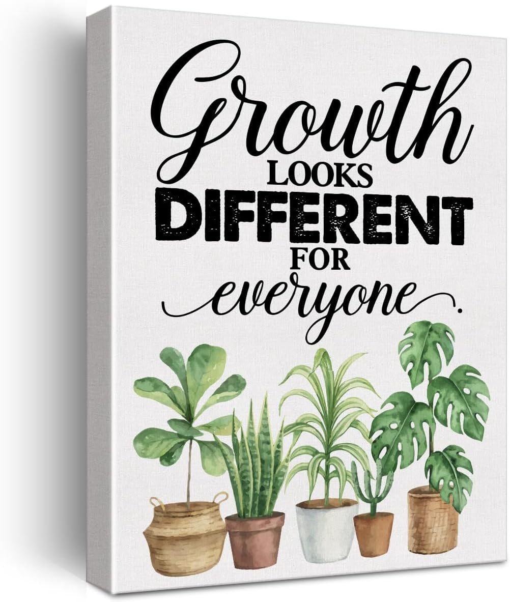 KSIW-Growth Mindset Wall Art Canvas Painting Print Framed Growth Looks ...