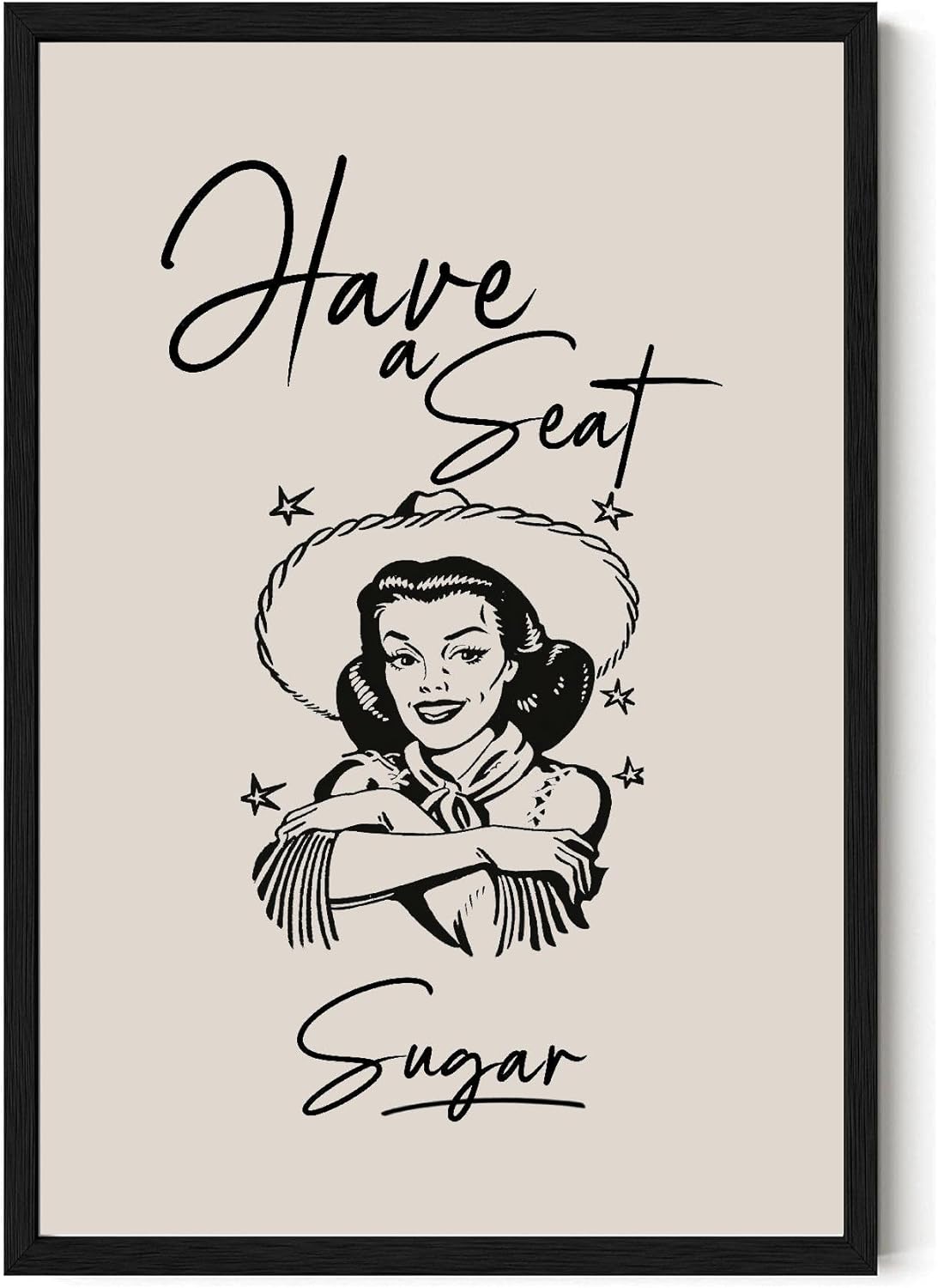 KSIW- Have A Seat Sugar Poster - Cowgirl Bathroom Poster - Cowgirl ...