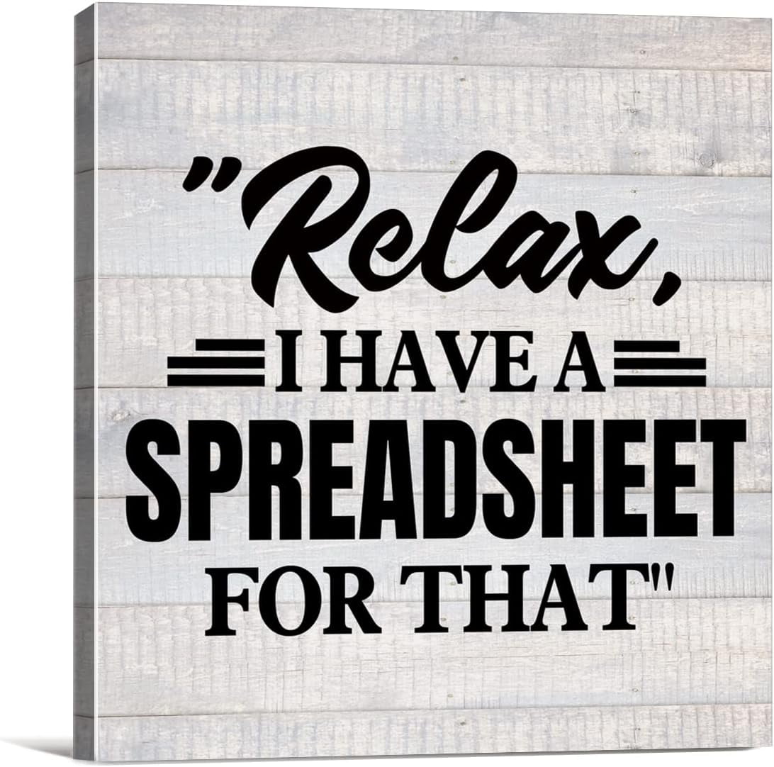 KSIW-Humor Office Canvas Wall Art Unframed Print 8x8 Inch Rustic Relax ...