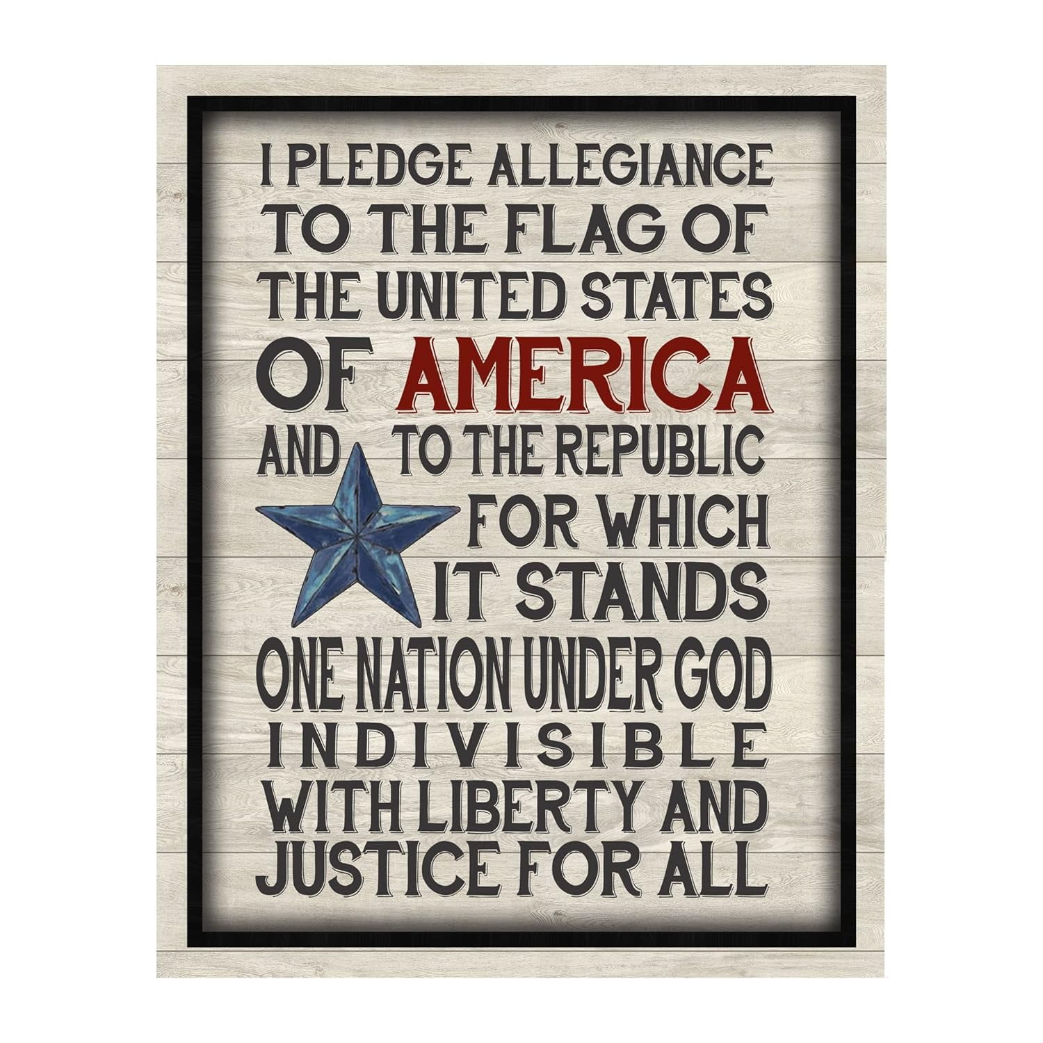 KSIW-"I Pledge Allegiance to the Flag" - 11x14 Patriotic Wall Art ...