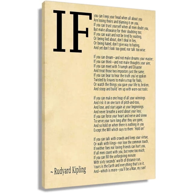 KSIW-If Poem UnUnframed Quotes Wall Art Picture Modern Canvas ...
