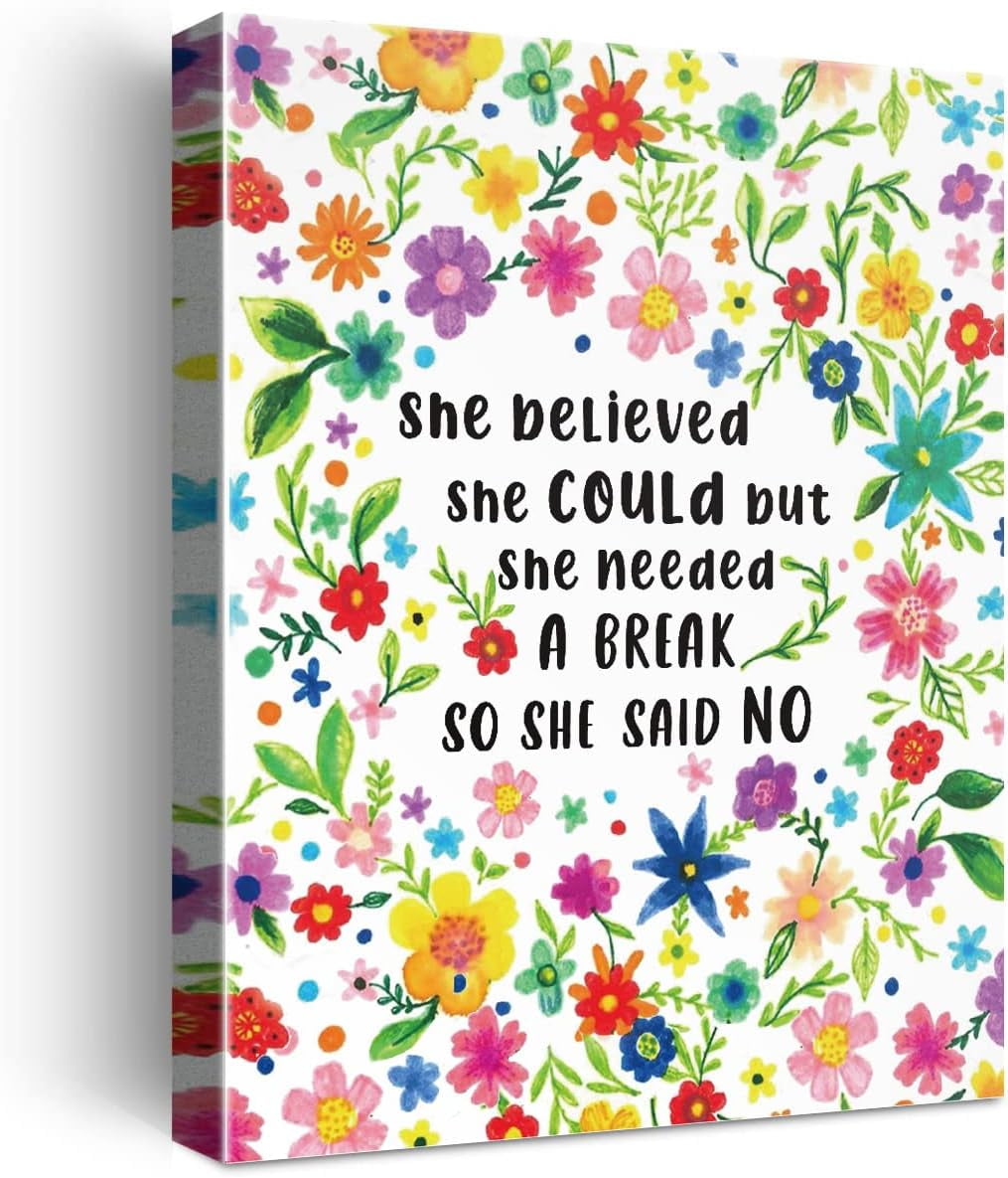 KSIW-Inspirational Motto Unframed Canvas Wall Art Gifts for Women Girls ...