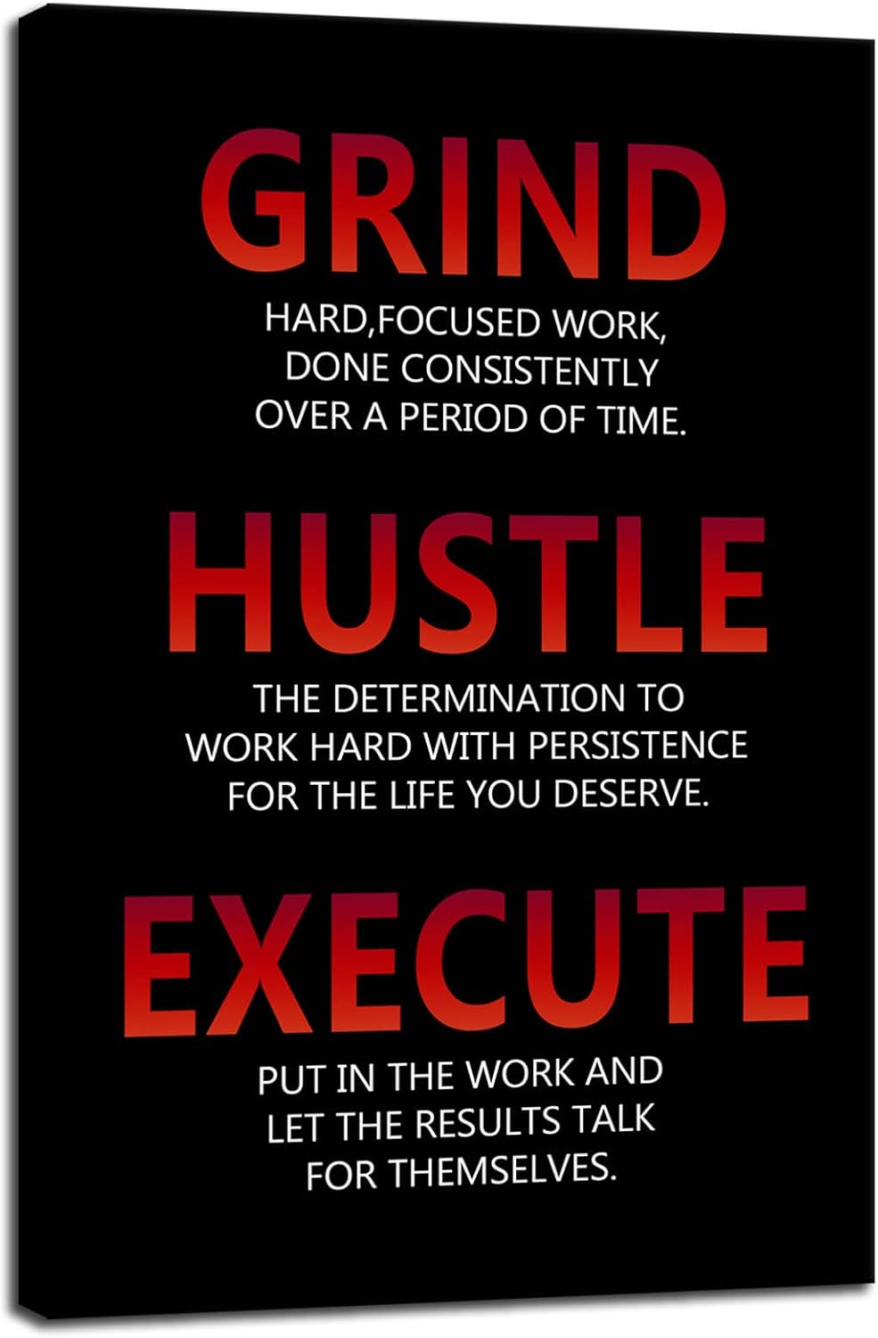 KSIW-Inspirational Wall Art Motivational Posters Grind Hustle Execute ...