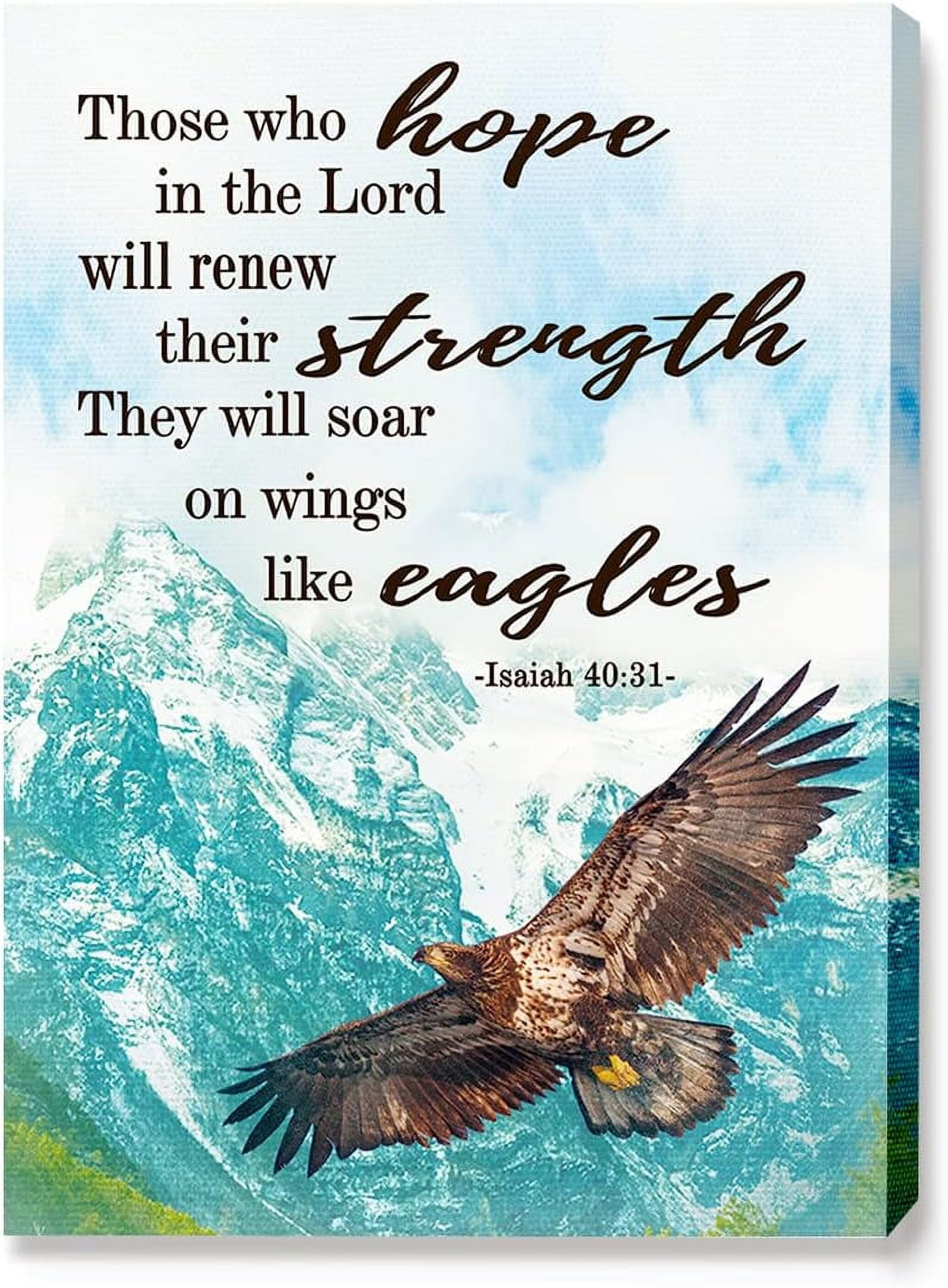KSIW-Isaiah 40:31 Wall Decor,Bible Verse Canvas Wall Art,Eagle Soaring ...