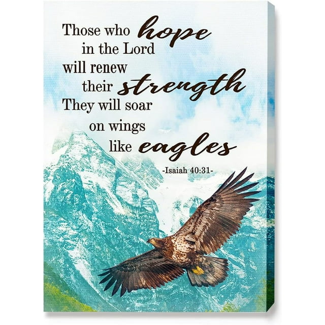 KSIW-Isaiah 40:31 Wall Decor,Bible Verse Canvas Wall Art,Eagle Soaring ...