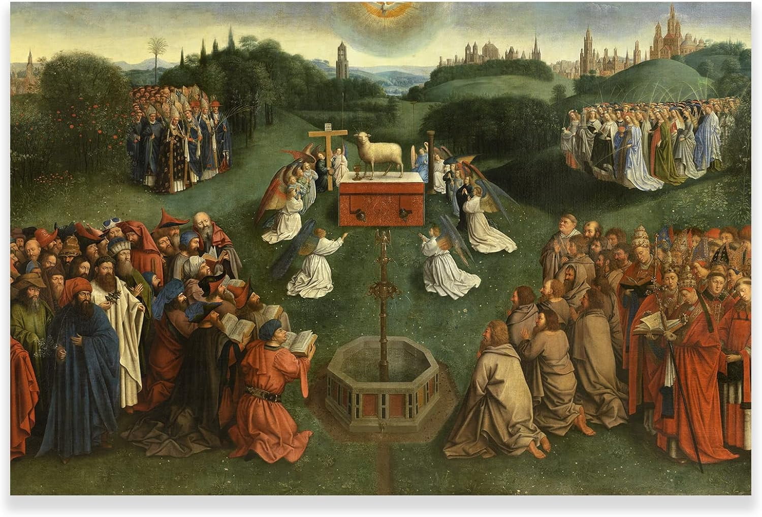 KSIW-Jan van Eyck Poster - Adoration of the Mystic Lamb Canvas Wall Art ...