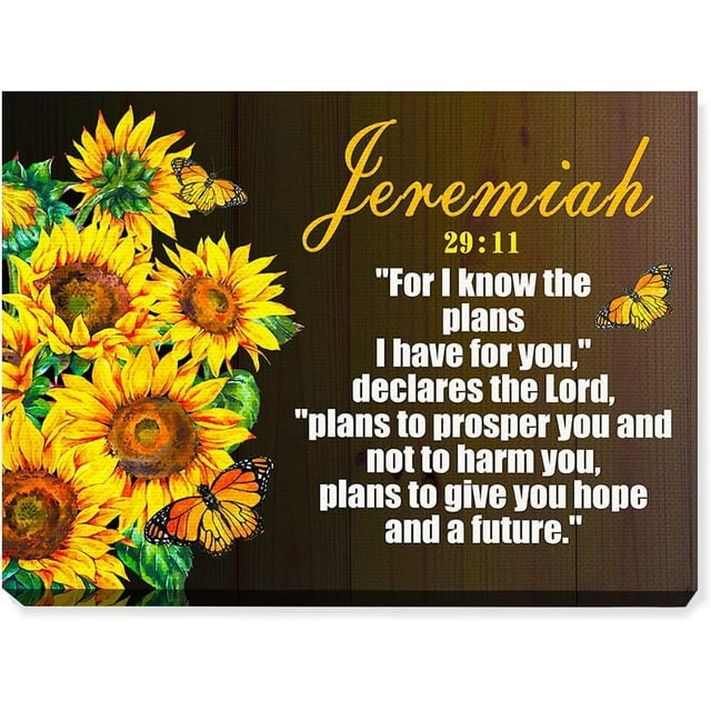 KSIW-Jeremiah 29:11 Wall Decor,Bible Verse Canvas Wall Art,For I Know ...