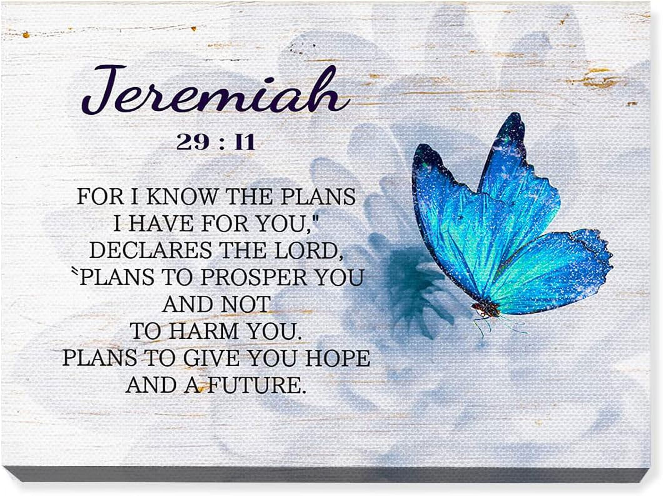 Jeremiah 29:11 Wall Decor,Bible Verse Canvas Wall Art Unframed,For I ...