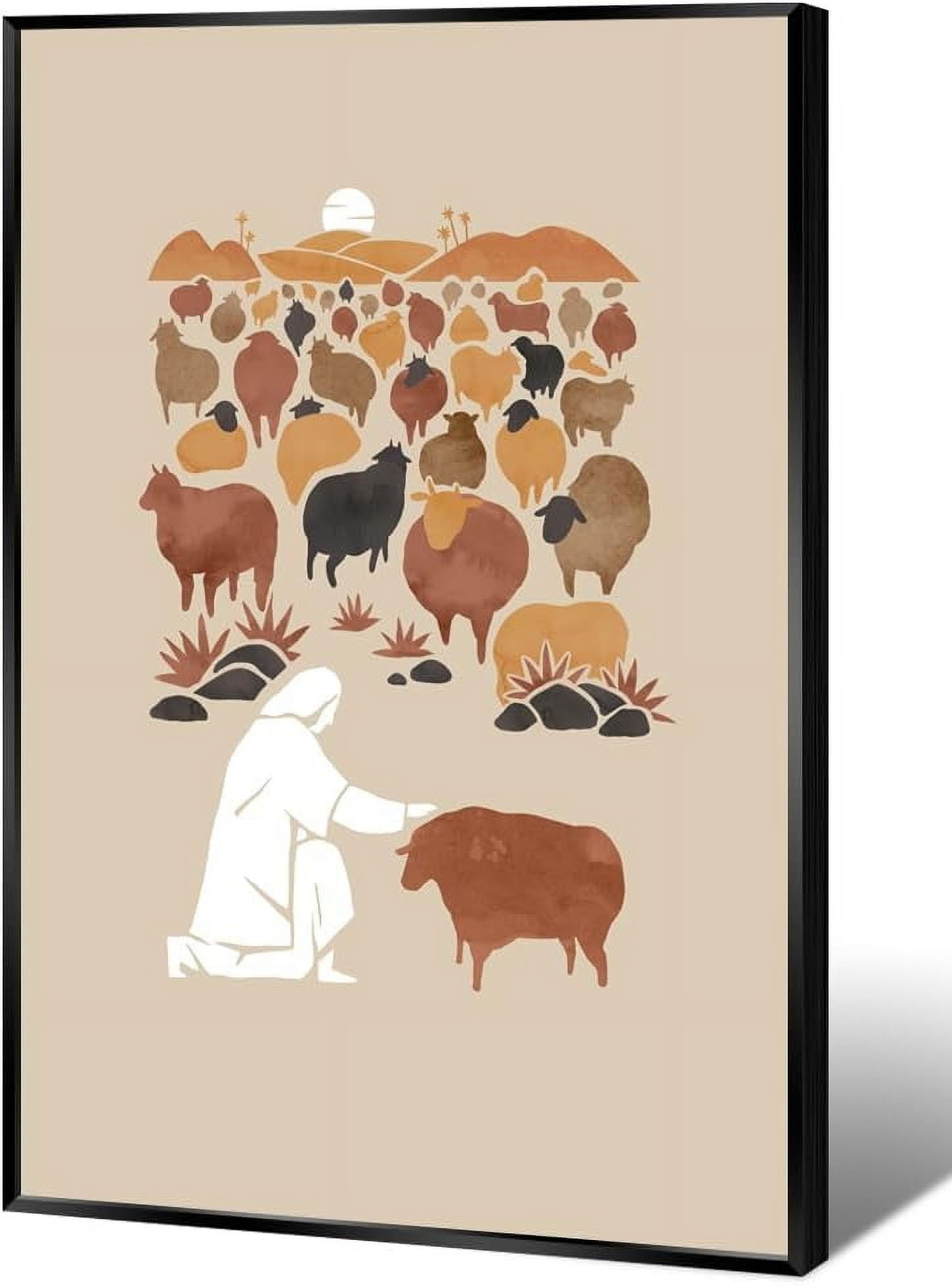 KSIW- Jesus Christ The Good Shepherd Canvas Wall Art Colorful The Lord ...