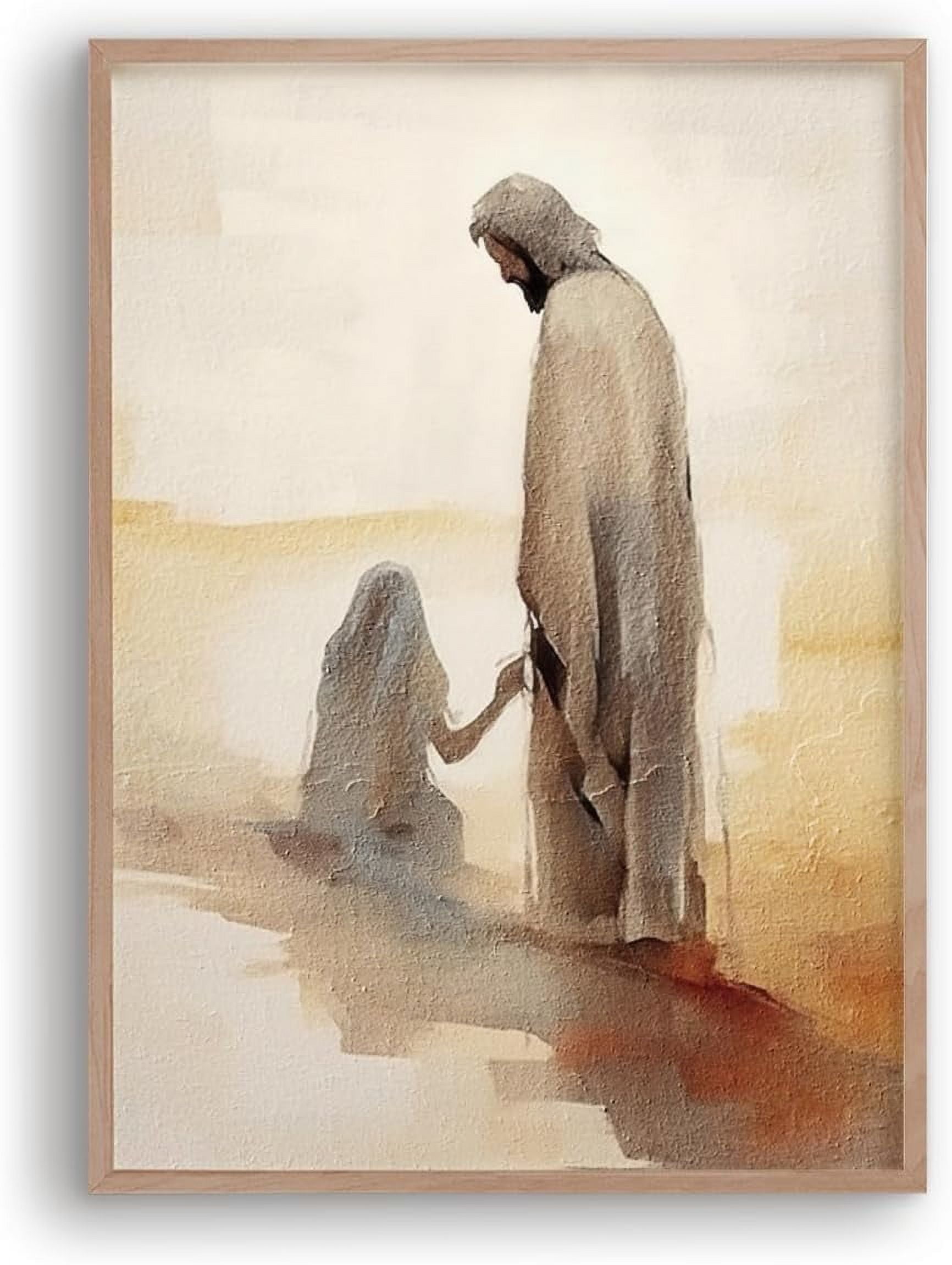 KSIW-Jesus Heals the Woman Christian Bible Wall Art Jesus Poster ...