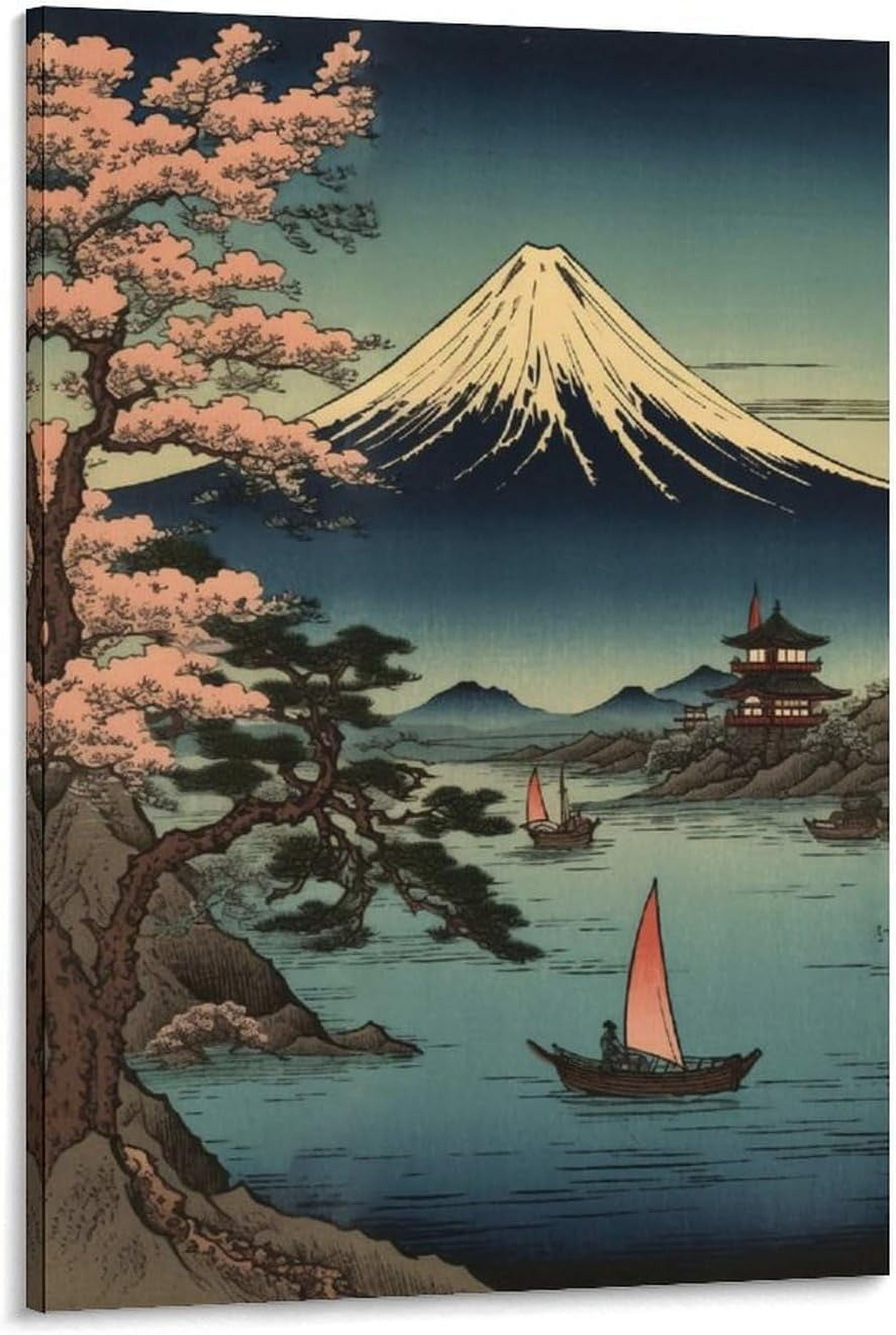 KSIW-KSIWJapanese Ukiyo-e Art Mount Fuji From Lake Poster Poster Frame ...