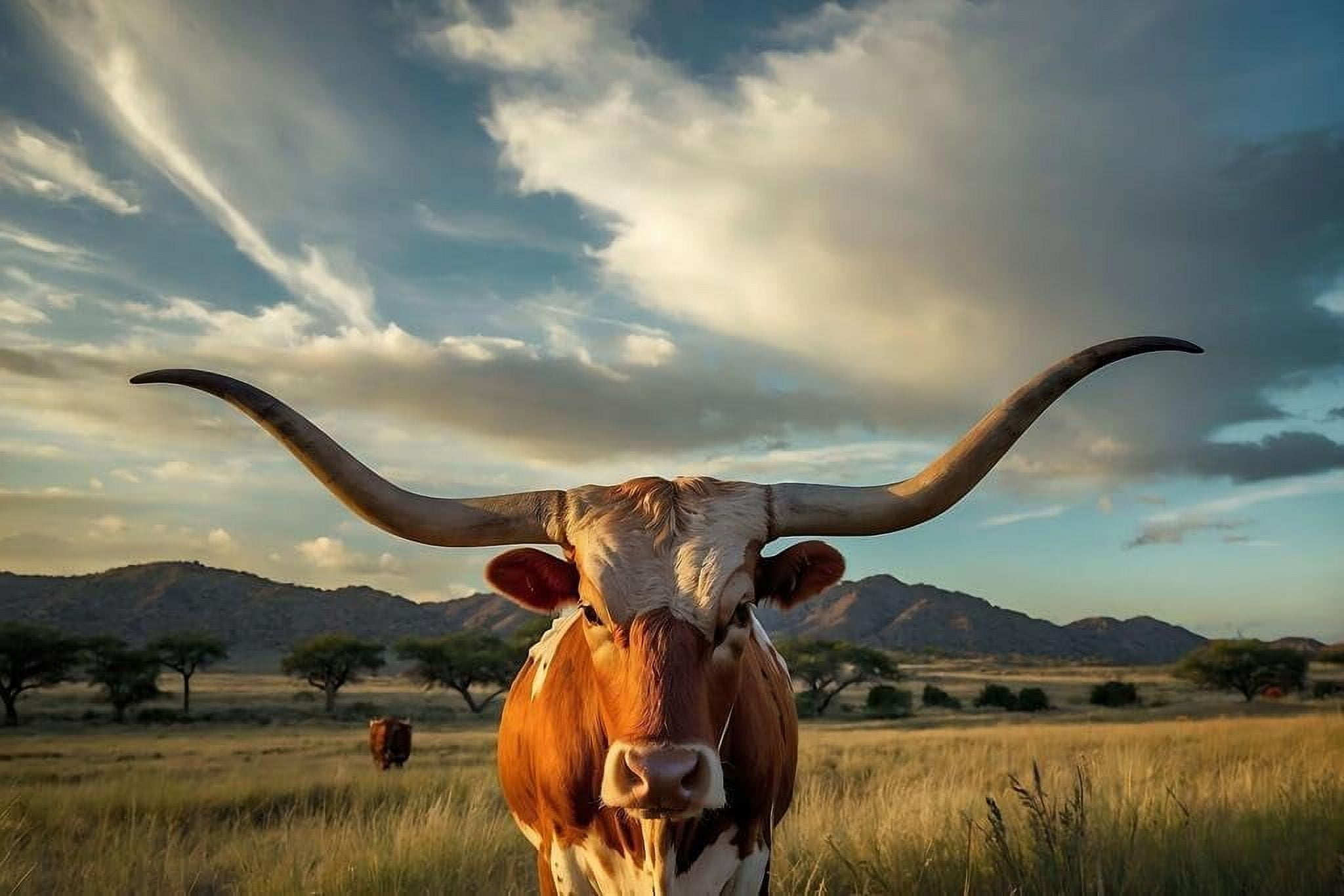 KSIW-KSIWTexas Longhorn Bull Standing in Pasture Close Up Photo ...