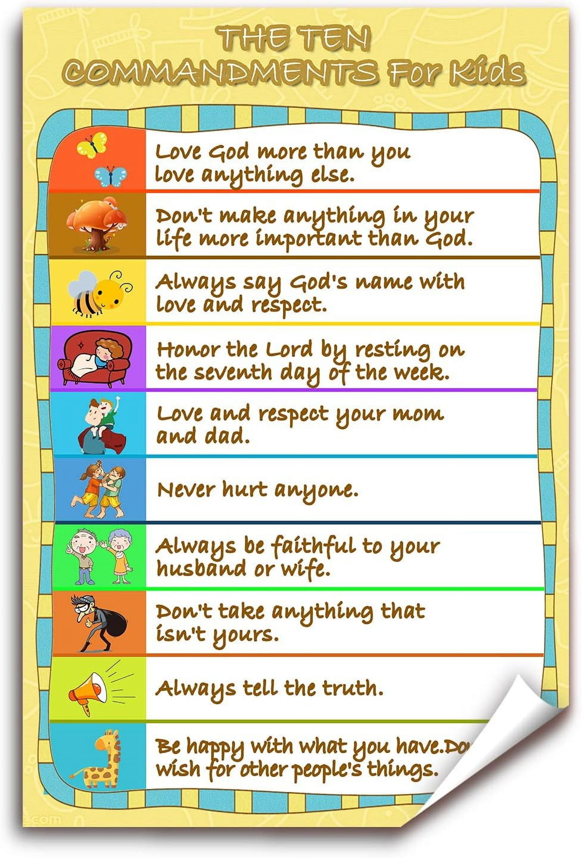 KSIW-KSIWThe Ten Commandments for Kids Children's Wall Decoration ...