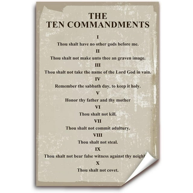 KSIW-The Ten Commandments Poster Bible Verses Inspirational Quotes Wall ...
