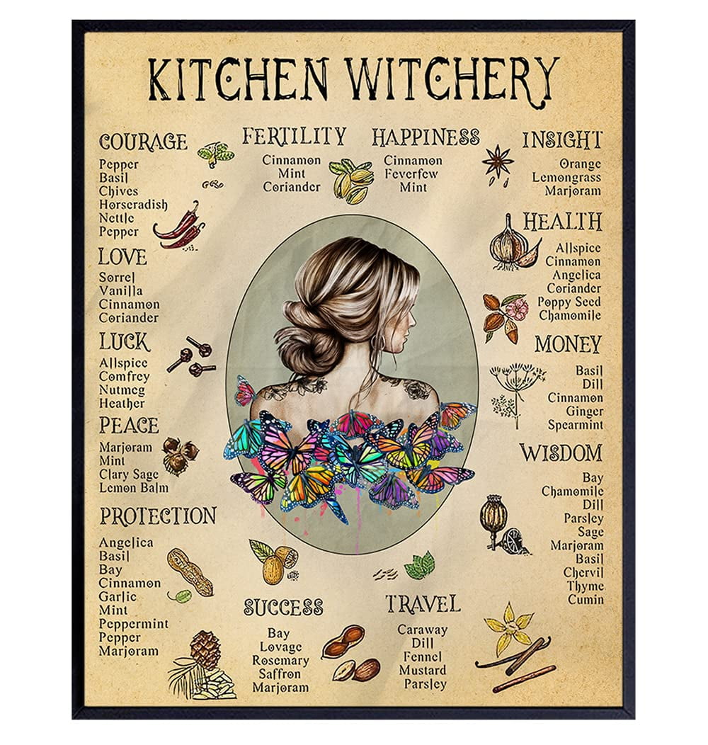 KSIW-Kitchen Witches Wall Art & Decor - Boho Witchy Poster - Pagan ...