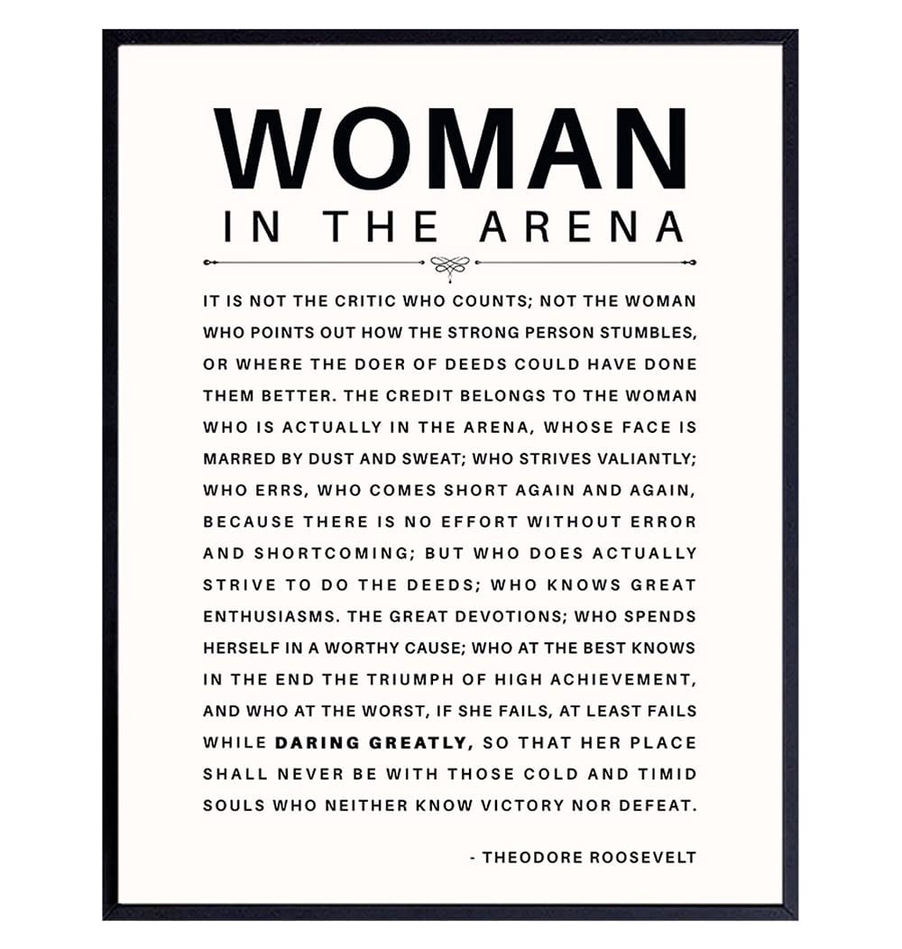 KSIW-LARGE 11X14 - Man/Woman In the Arena - Teddy Roosevelt Poster ...
