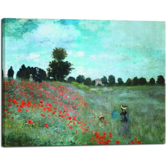 KSIW-Large The Poppy Field Near Argenteuil by Claude Monet Famous Oil ...