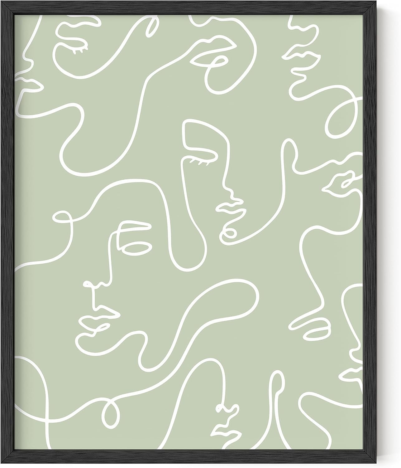 KSIW-Line Art Wall Decor - Female Figure Wall Art Faces Abstract Poster ...