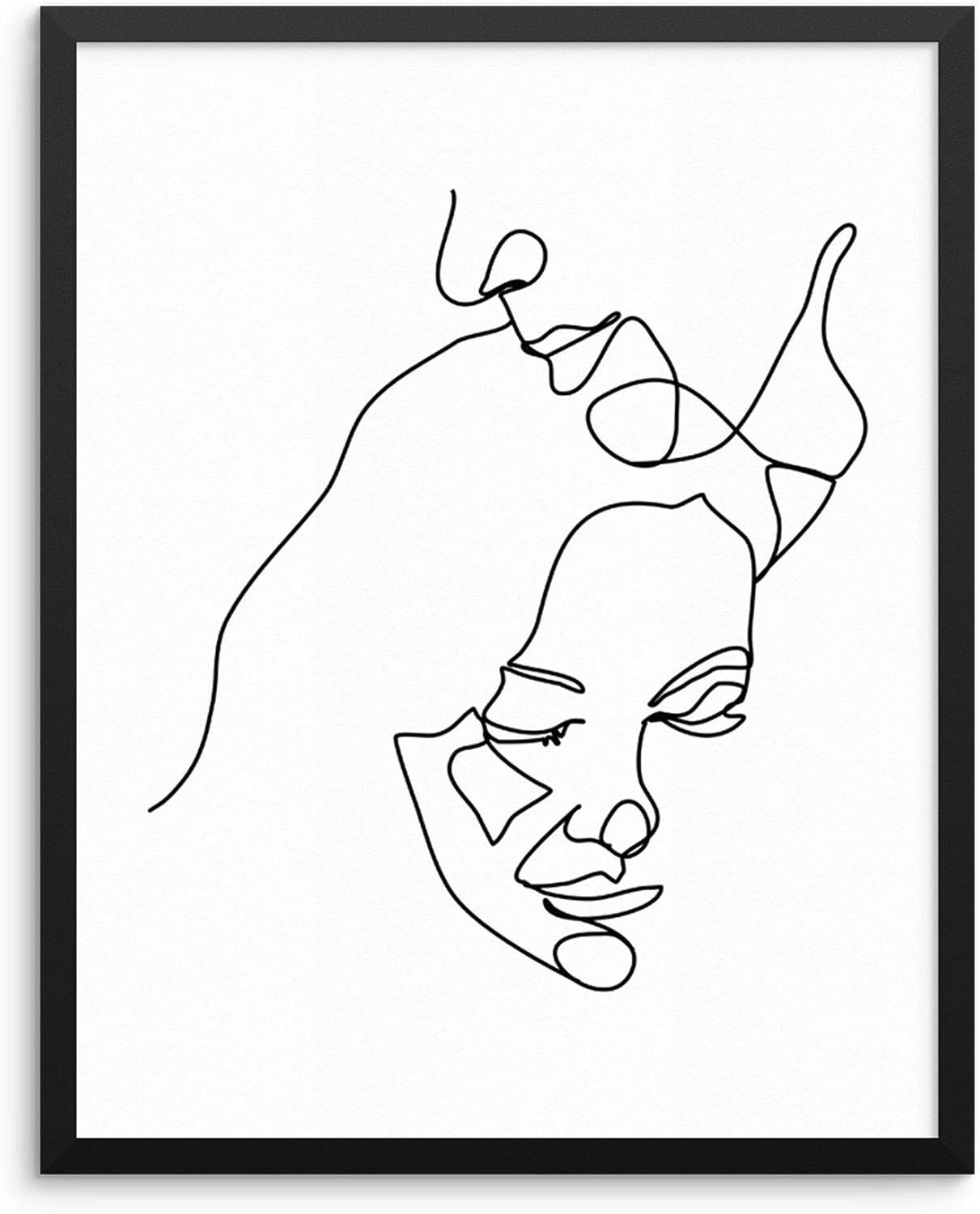 KSIW- Line Drawing Art Print Abstract Faces Poster 11x14 UnFramed ...