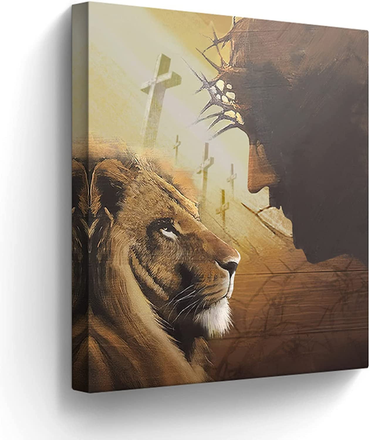 KSIW-Lion of Judah Canvas Wall Art Jesus and Lion Pictures Wall Decor ...