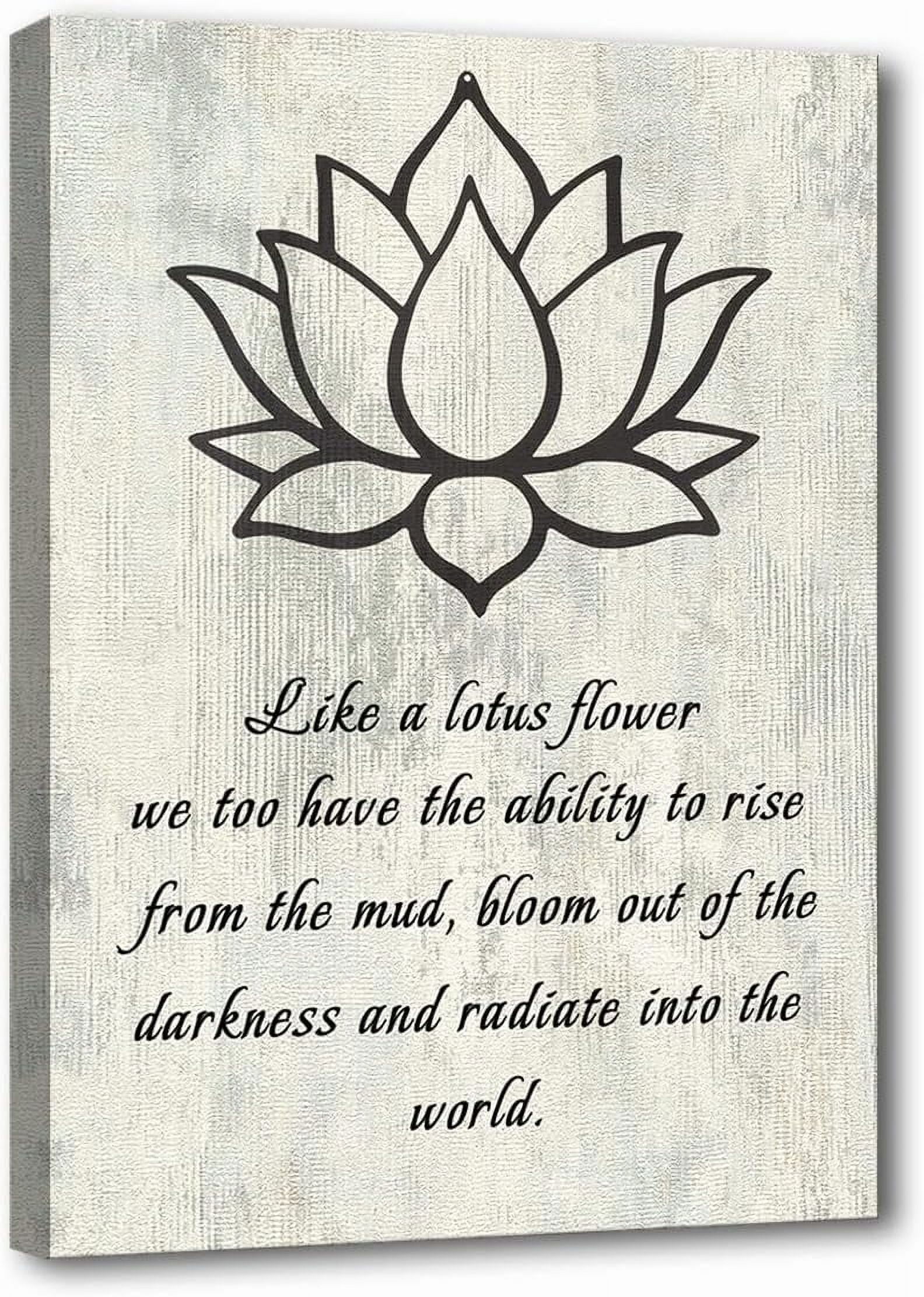 KSIW-Lotus Flower Canvas Wall Art Inspirational Quotes Poster Spa ...