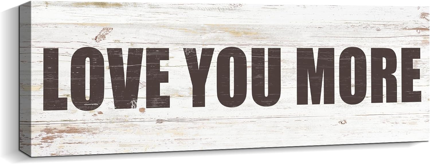 KSIW-Love You More Sign Wall Decor Love Quotes Canvas Wall Art Modern ...
