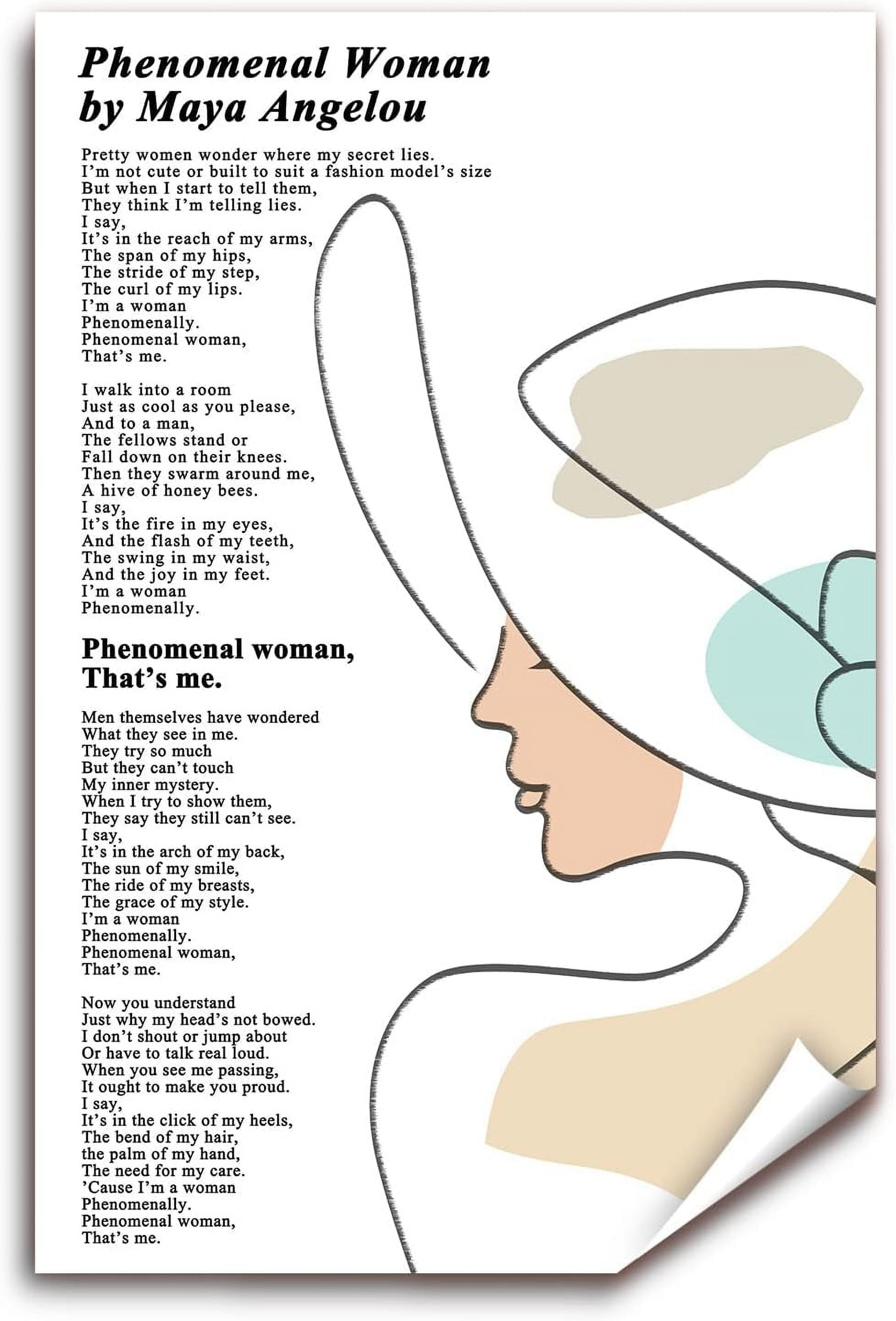 KSIW-Maya Angelou Phenomenonal Women Quotes Canvas Posters Female Body ...