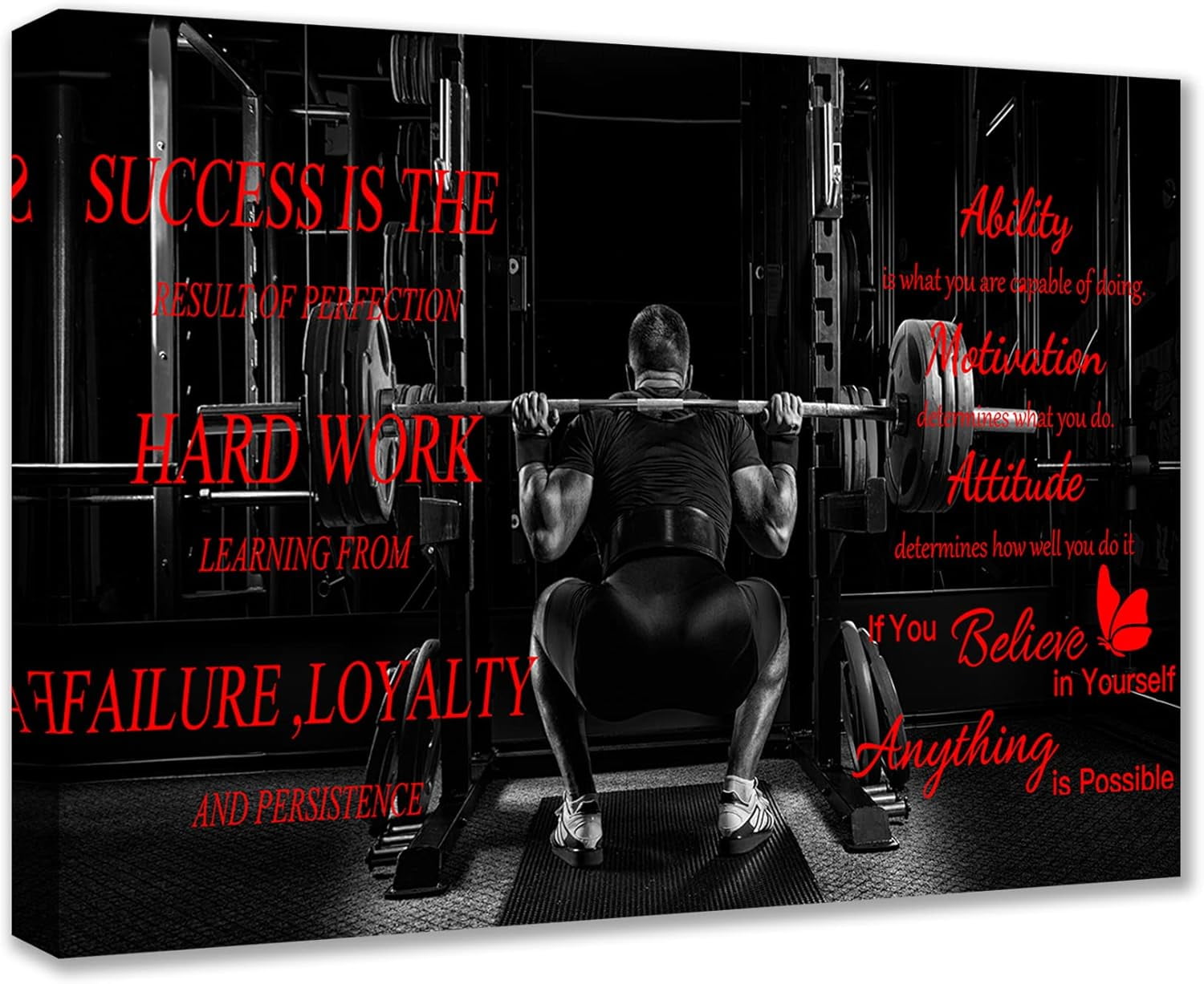 KSIW-Mens Dumbbell Paintings Fitness Positive Quotes Picture Sport ...