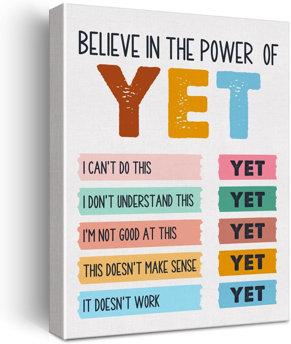 KSIW-Mental Health Wall Art Canvas Painting Growth Mindset Print ...