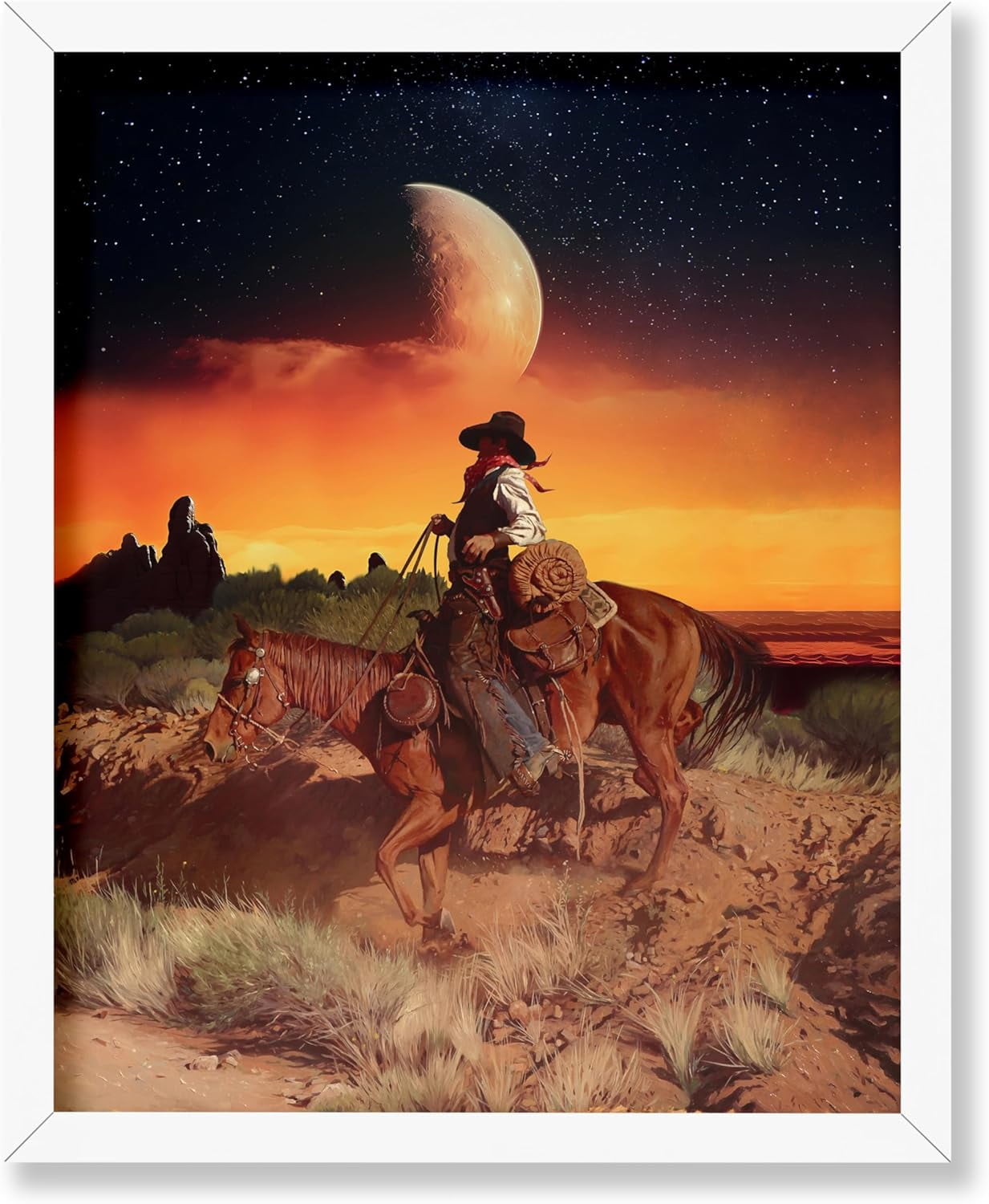 KSIW- Midnight Cowboy Poster - Retro Wild West Print - Western Art ...