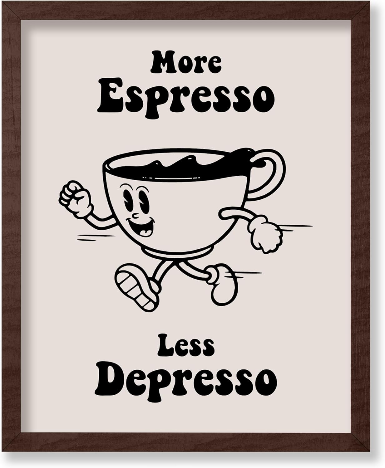 KSIW- More Espresso Less Despresso Poster - Retro Coffee Print ...
