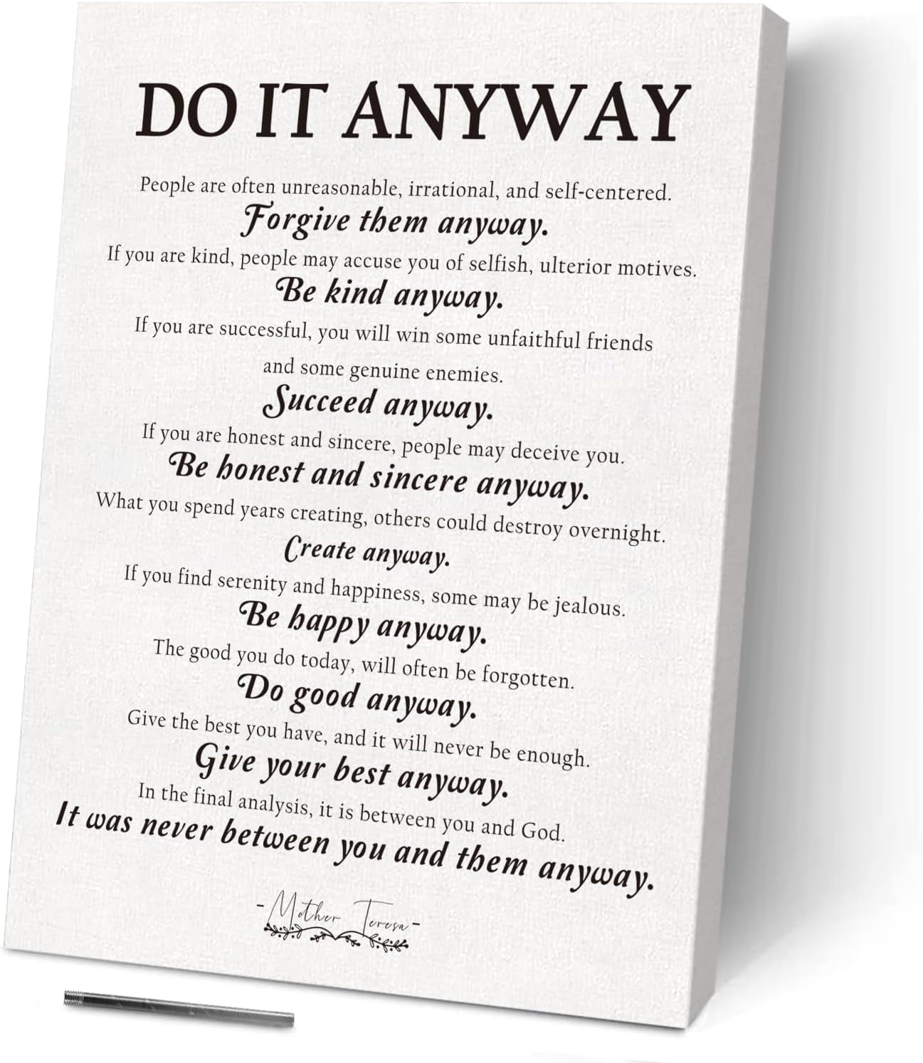 KSIW-Mother Teresa Quotes - Do It Anyway - Motivational Poster ...