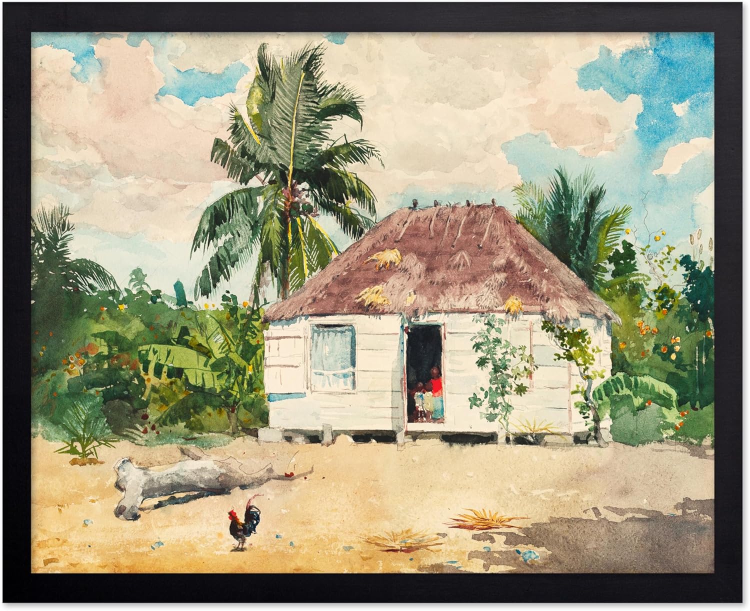 KSIW- Native hut at Nassau Poster - Tropical Landscape Print ...