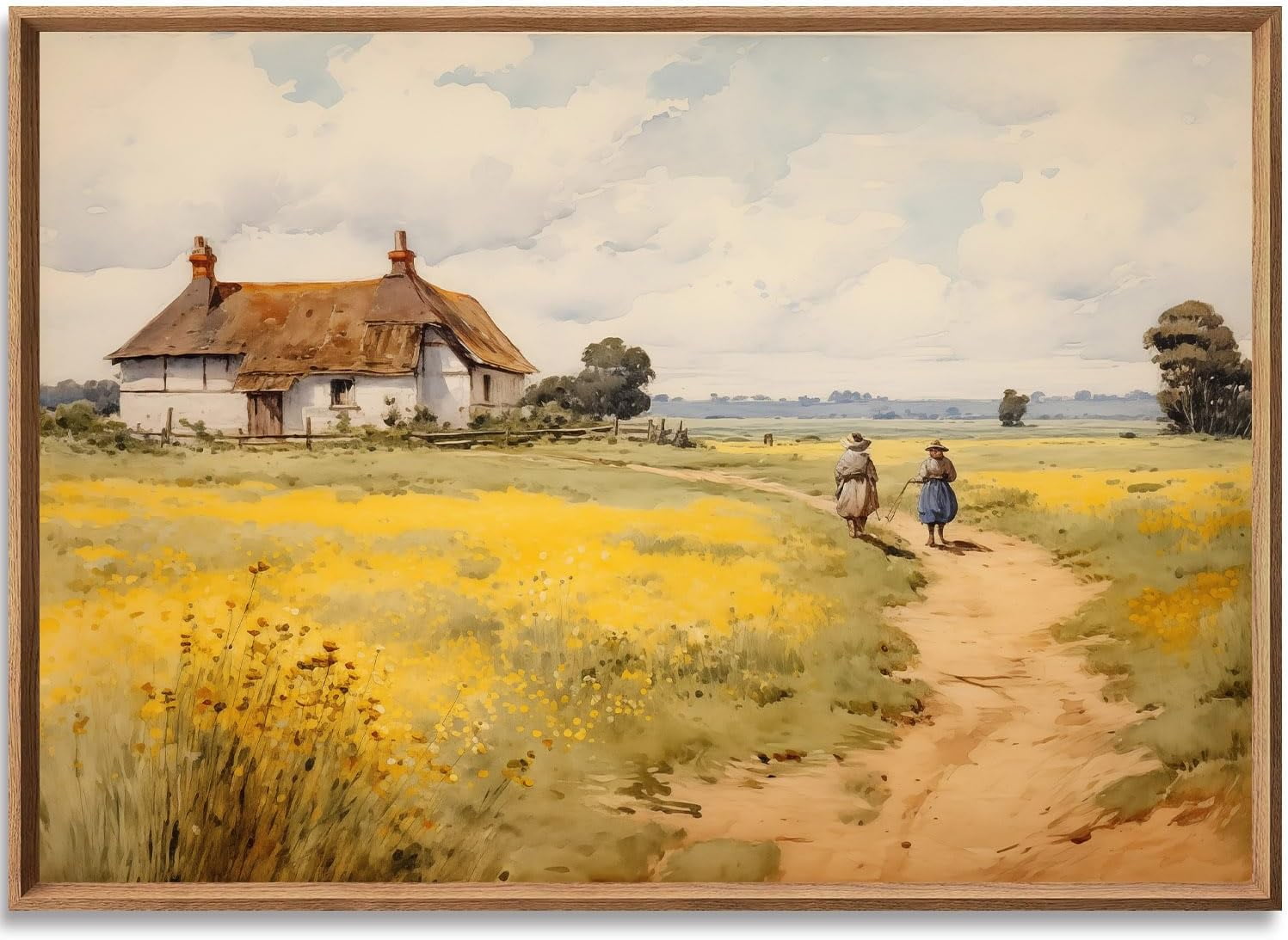 KSIW-Natural Rustic Wall Art Spring Landscape Prints Country Wildflower ...