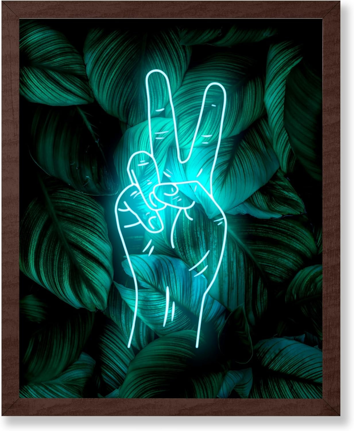 KSIW- Neon Peace Sign Poster - Peace and Love Print - Inspirational Art ...