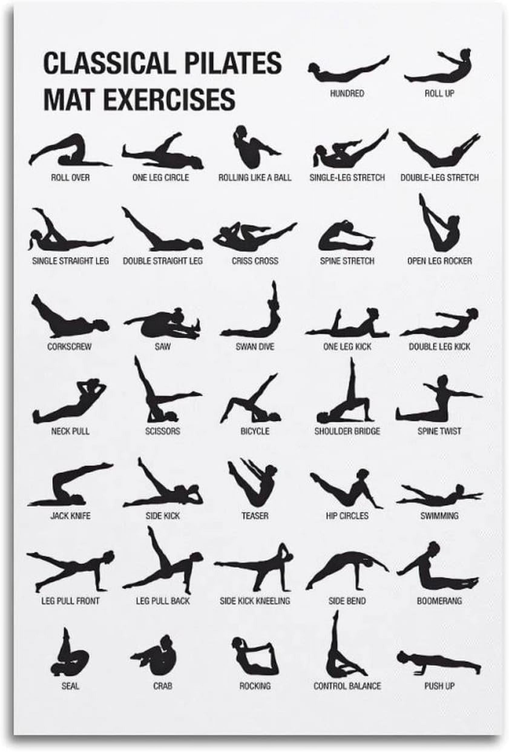 KSIW-Pilates Pose Poster Pilates Workout Poster Classical Pilates ...