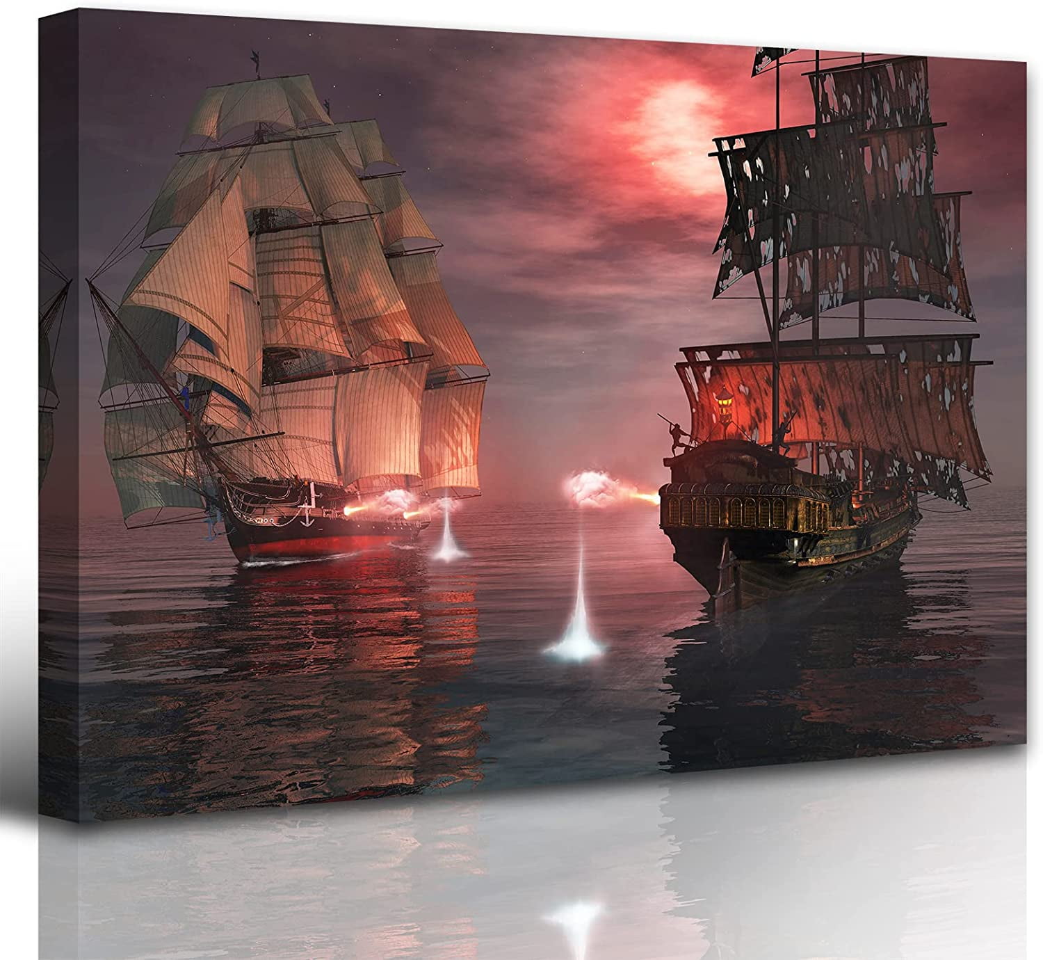 KSIW-Pirate Ship Wall Art Decor - Nautical Sailboat Pictures Wall ...