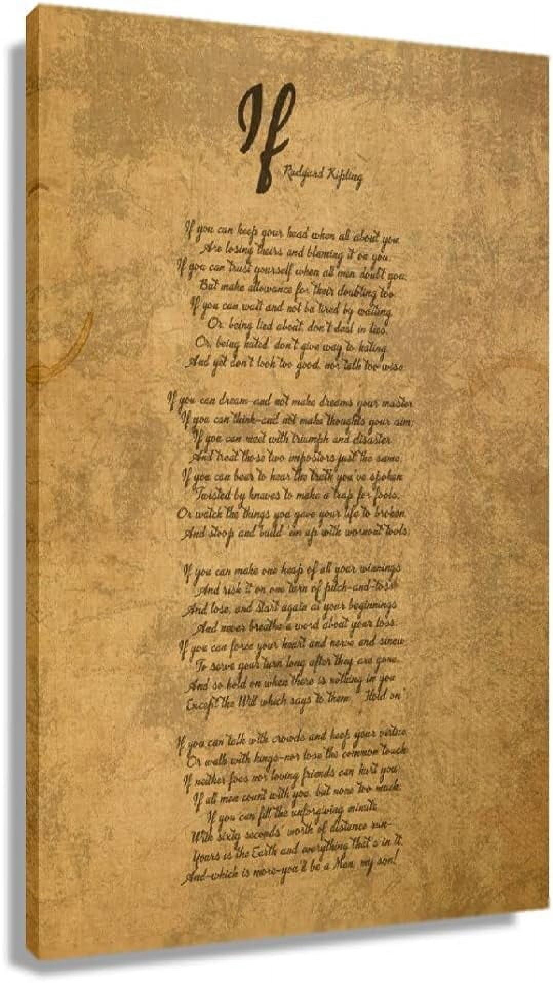 KSIW-Poem If Framed Wall Art Inspirational Sayings Wall Decor Canvas ...