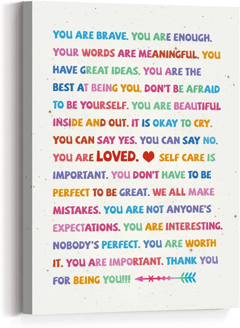 KSIW-Positive Affirmations Wall Decor,You Are Brave-Enough ...