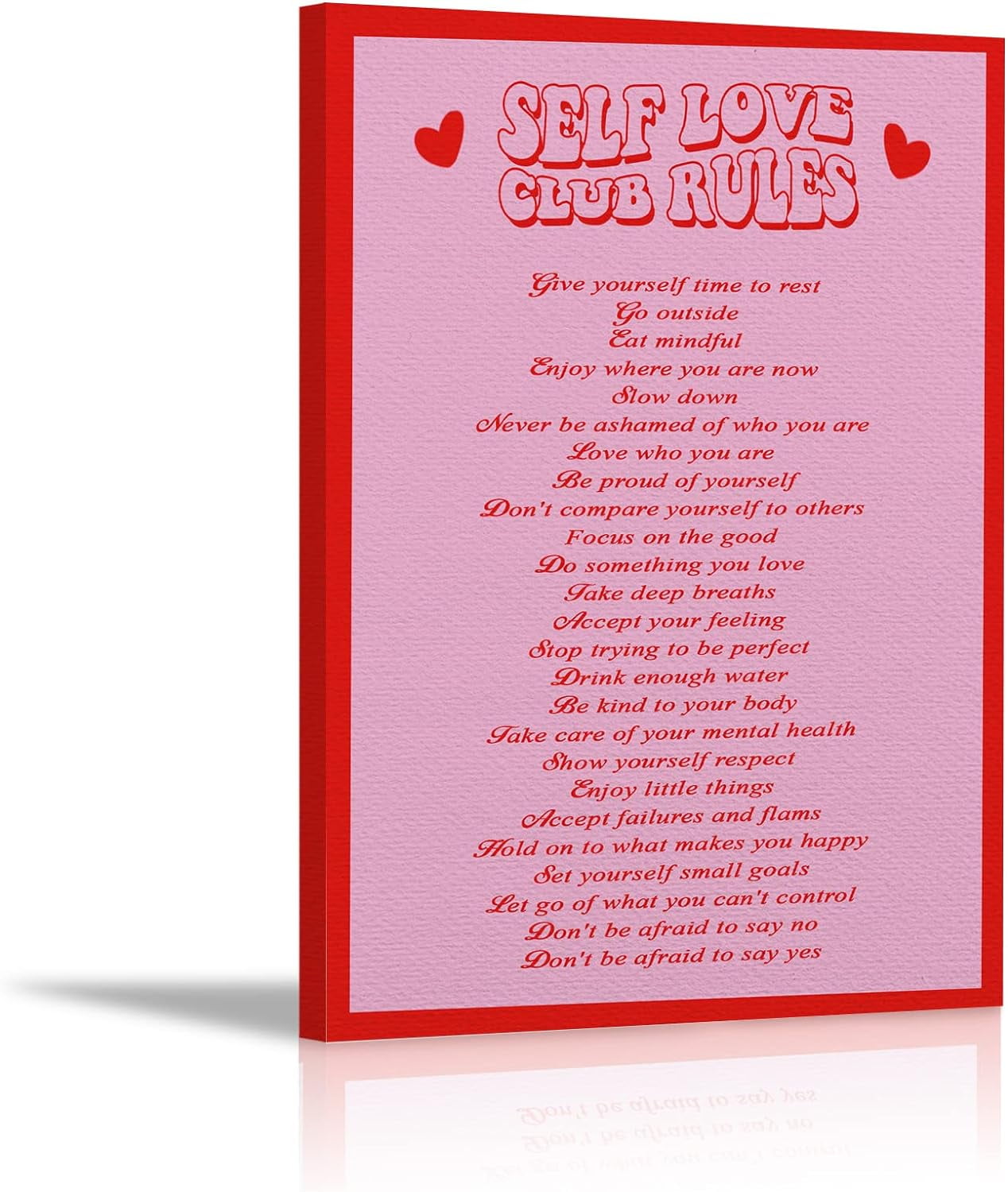 KSIW-Preppy pink affirmation poster Trendy Self Love Club Rules Pink ...