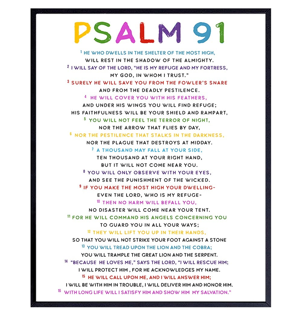 KSIW-Psalm 91 - Religious Wall Decor - 91st Psalm Wall Art - Scripture ...