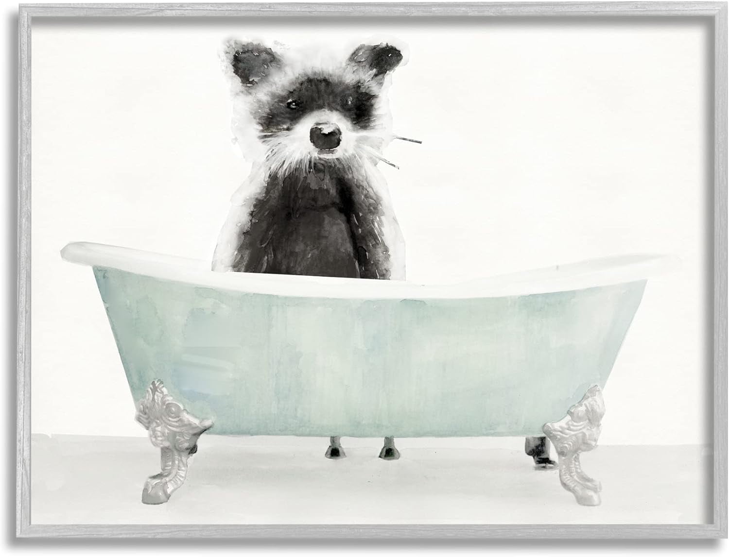 KSIW- Raccoon In A Tub Funny Animal Bathroom Drawing, Design by Stellar Design Studio, Gray ...