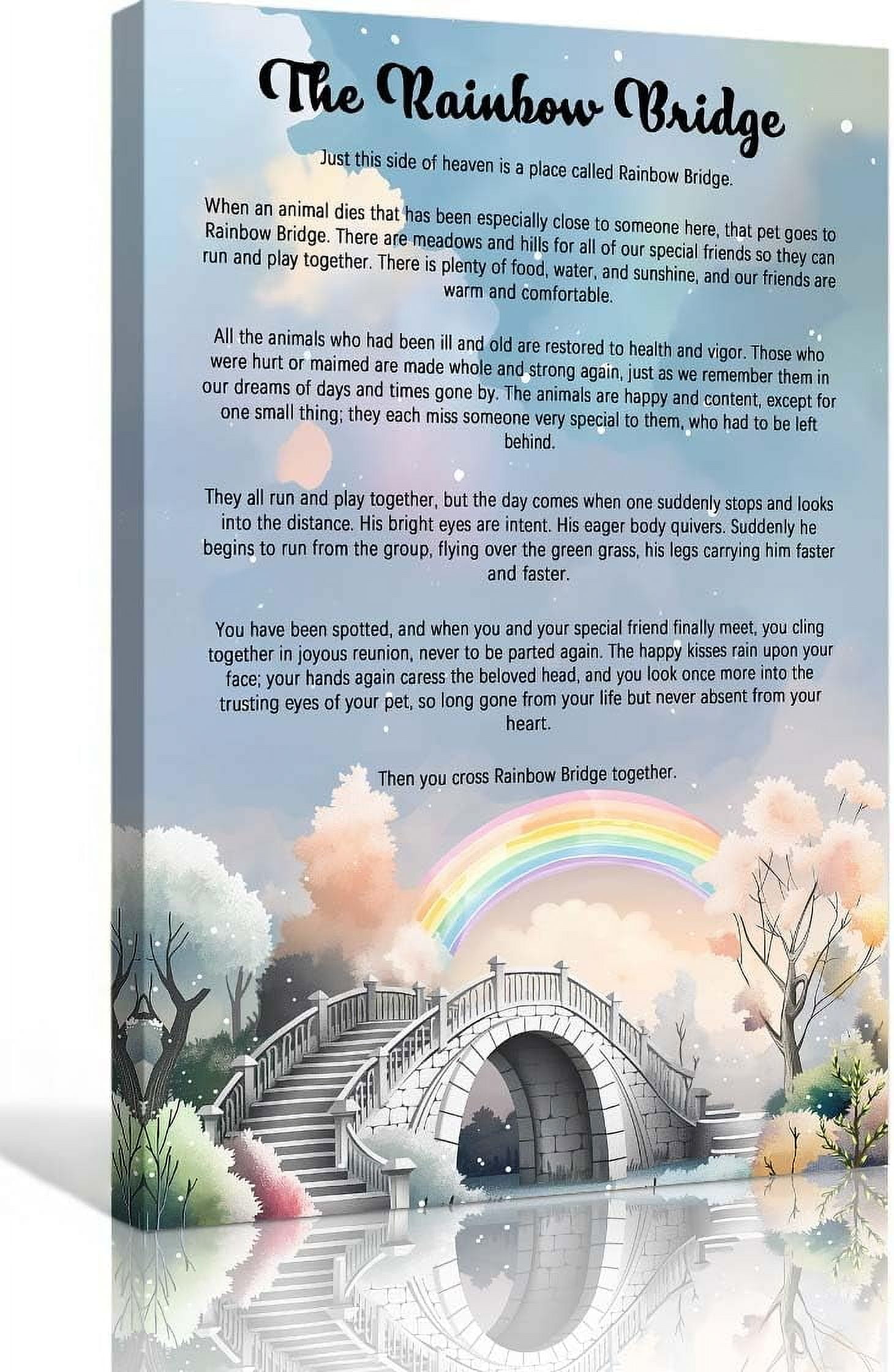 KSIW-Rainbow Bridge Poem Wall Art As Bereavement Gifts for Loss of Pet ...