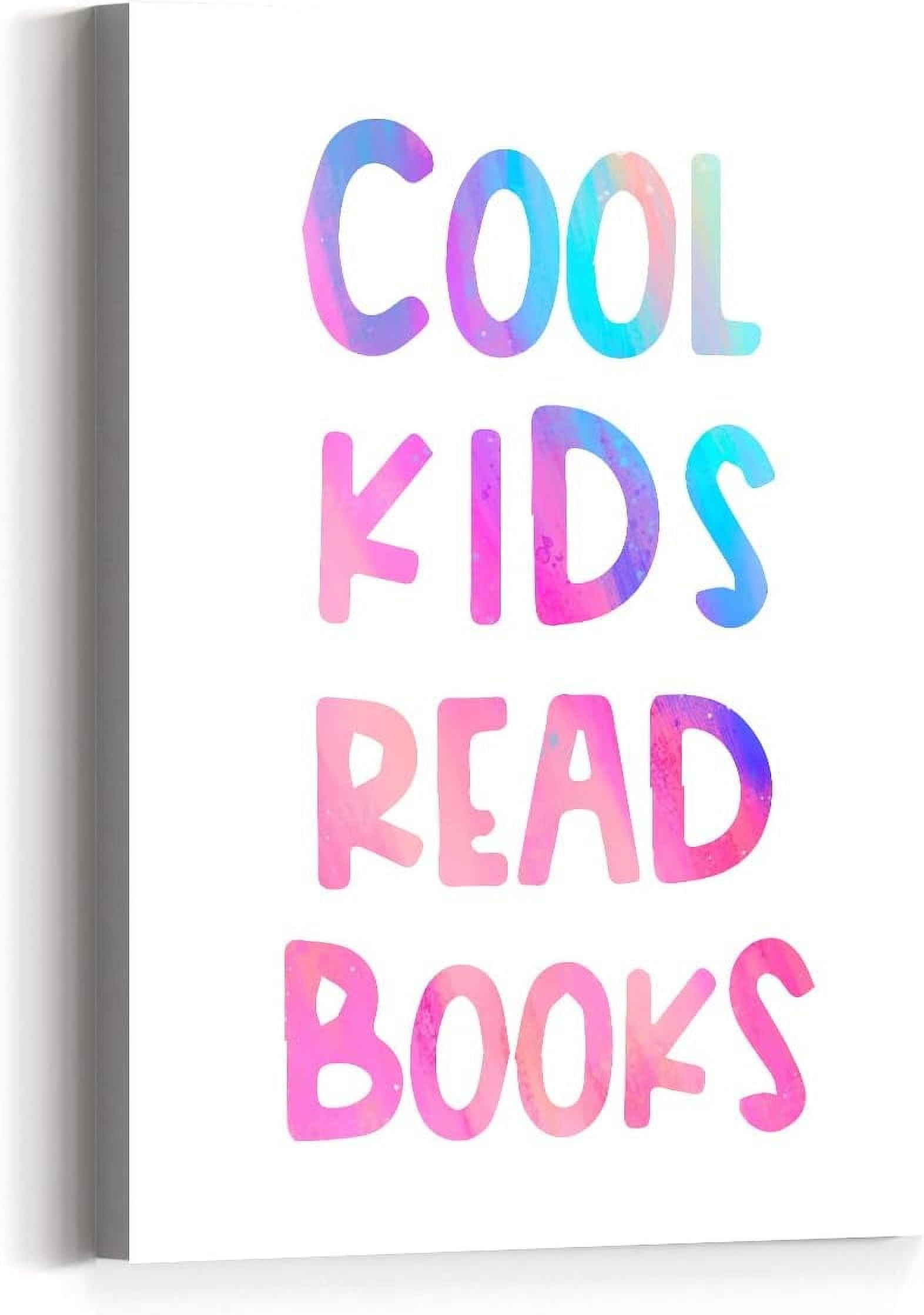 KSIW-Reading Art Wall Decor for Kids,Cool Kids Read Books Canvas Wall ...