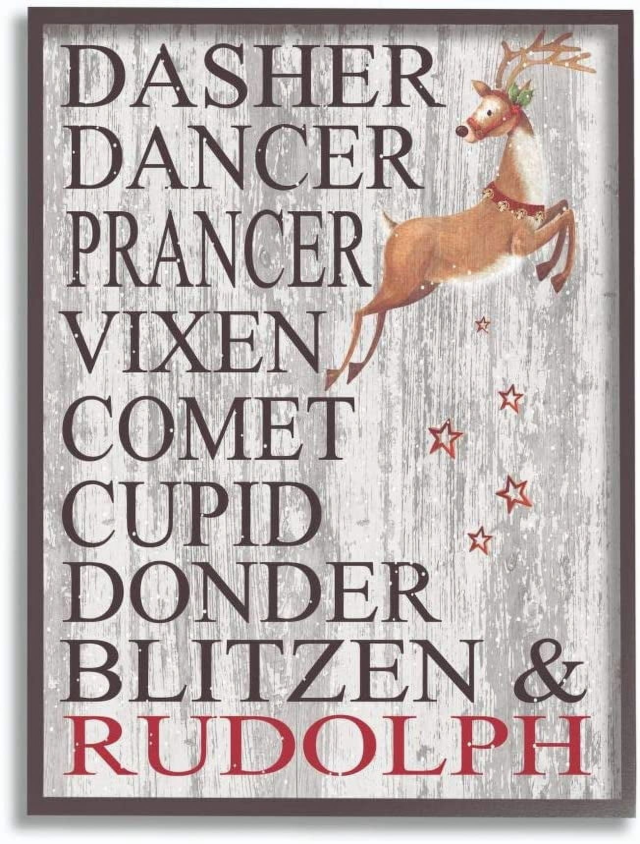 KSIW-Reindeer Names Grey Wood Texture Holiday Christmas Word Design ...