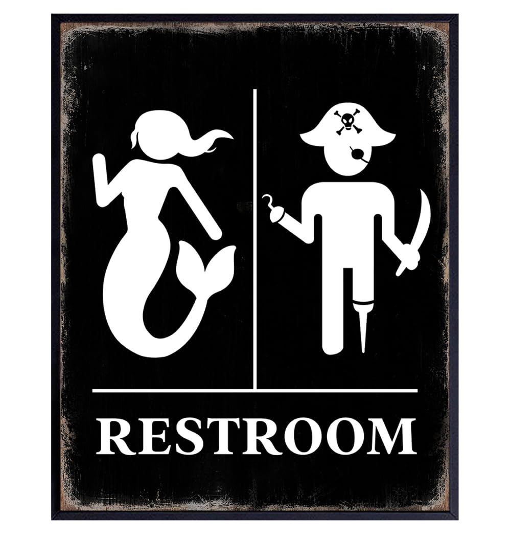 KSIW-Restroom Sign Nautical Wall Decorfunny Bathroom Decor for Women ...