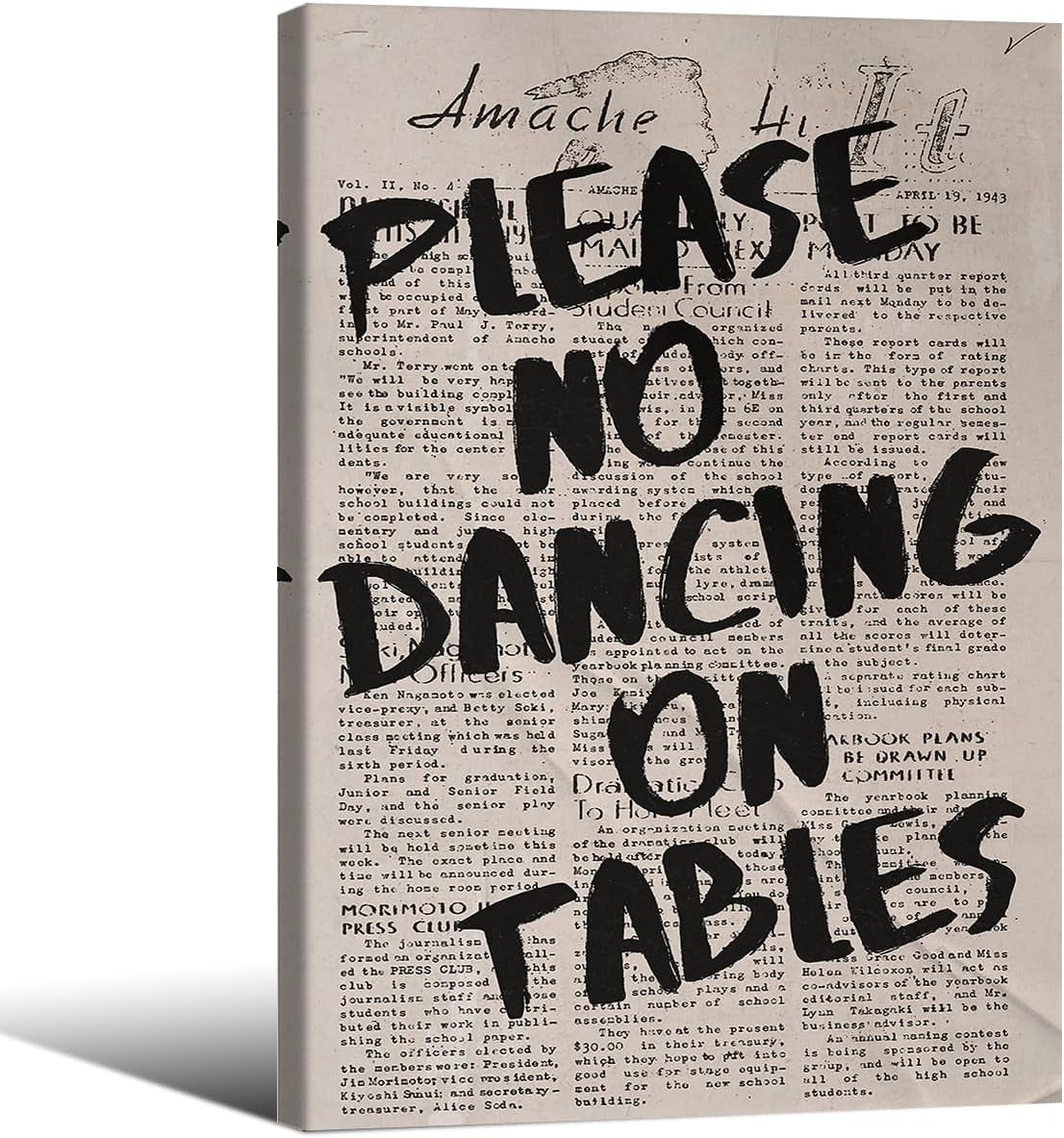 KSIW-Retro Newspaper Wall Art Funny Black and White Poster Please No ... KSIW-Retro Newspaper Wall Art Funny Black and White Poster Please No ...