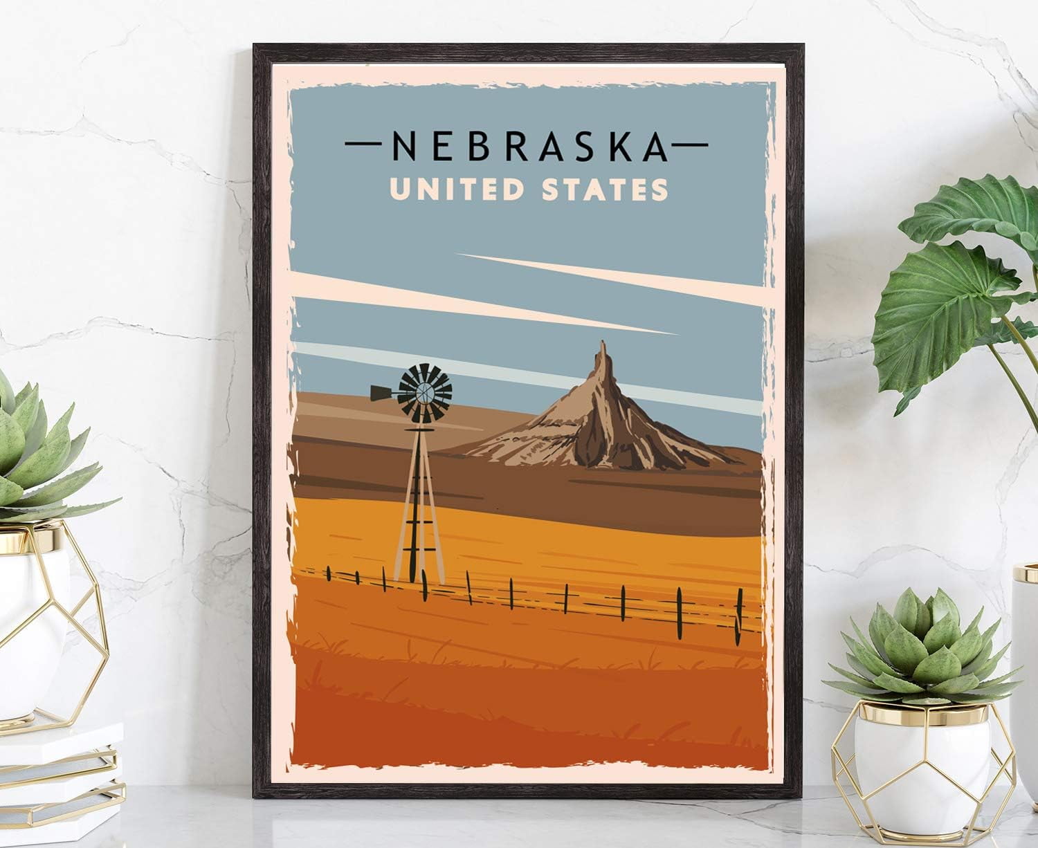 KSIW- Retro Style Travel Poster, Nebraska, Vintage Rustic Poster Print ...