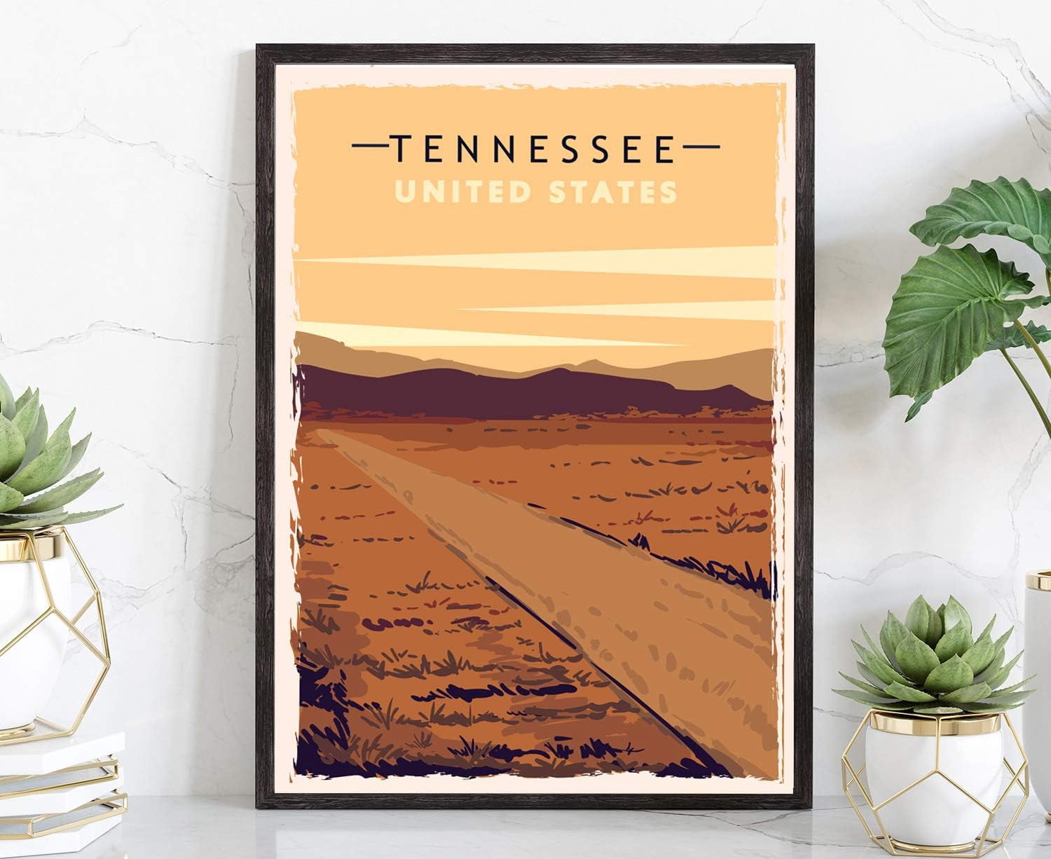 KSIW- Retro Style Travel Poster, Tennessee, Vintage Rustic Poster Print ...