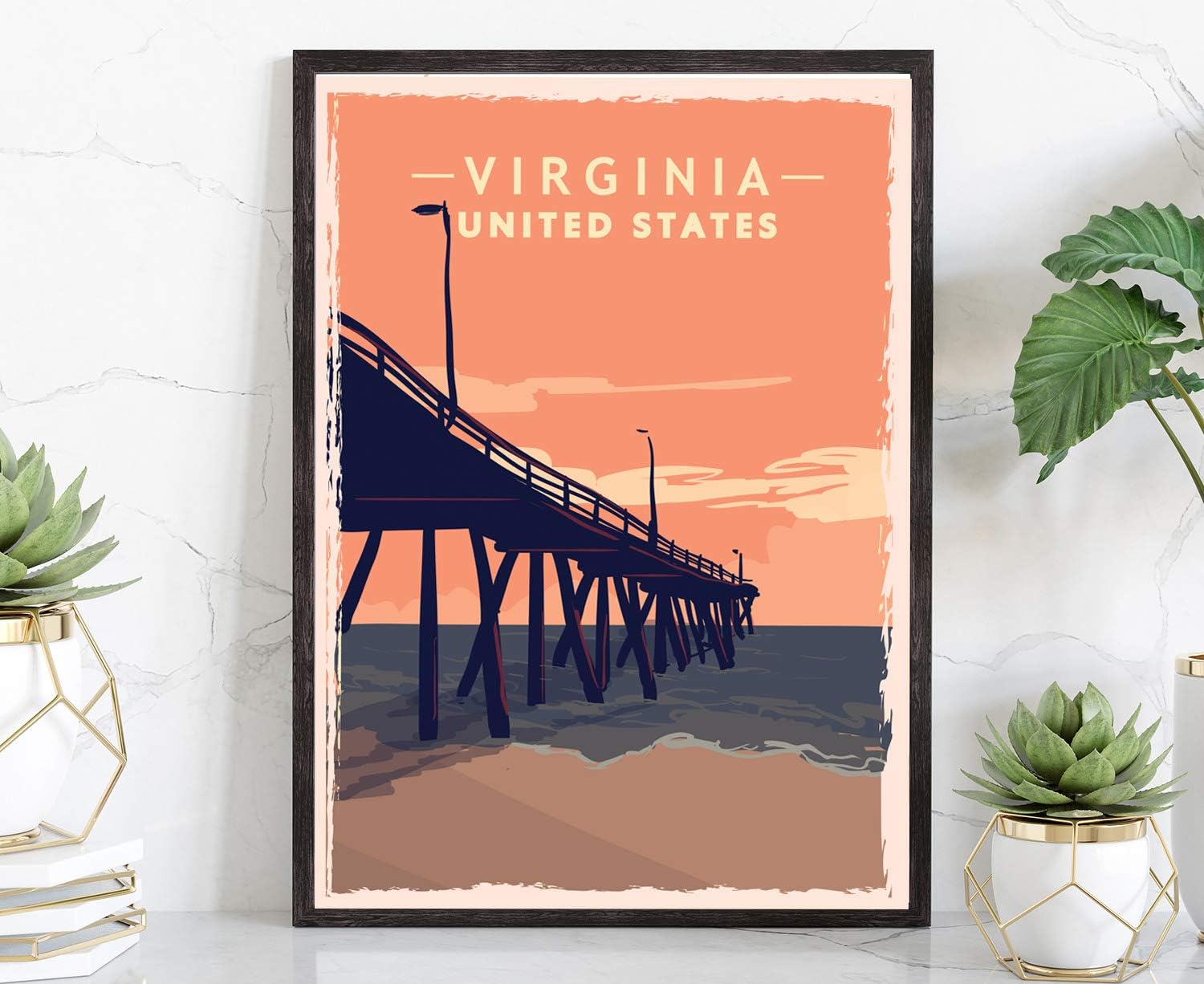 KSIW- Retro Style Travel Poster, Virginia, Vintage Rustic Poster Print ...